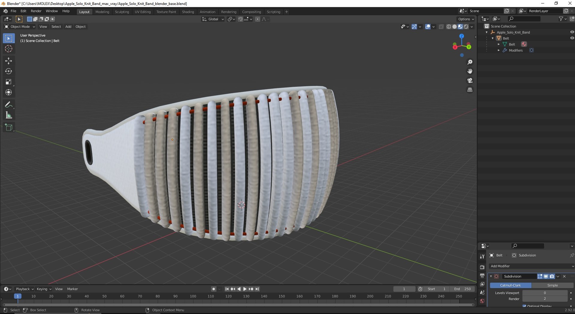 Apple Solo Knit Band 3D Model - TurboSquid 2248581
