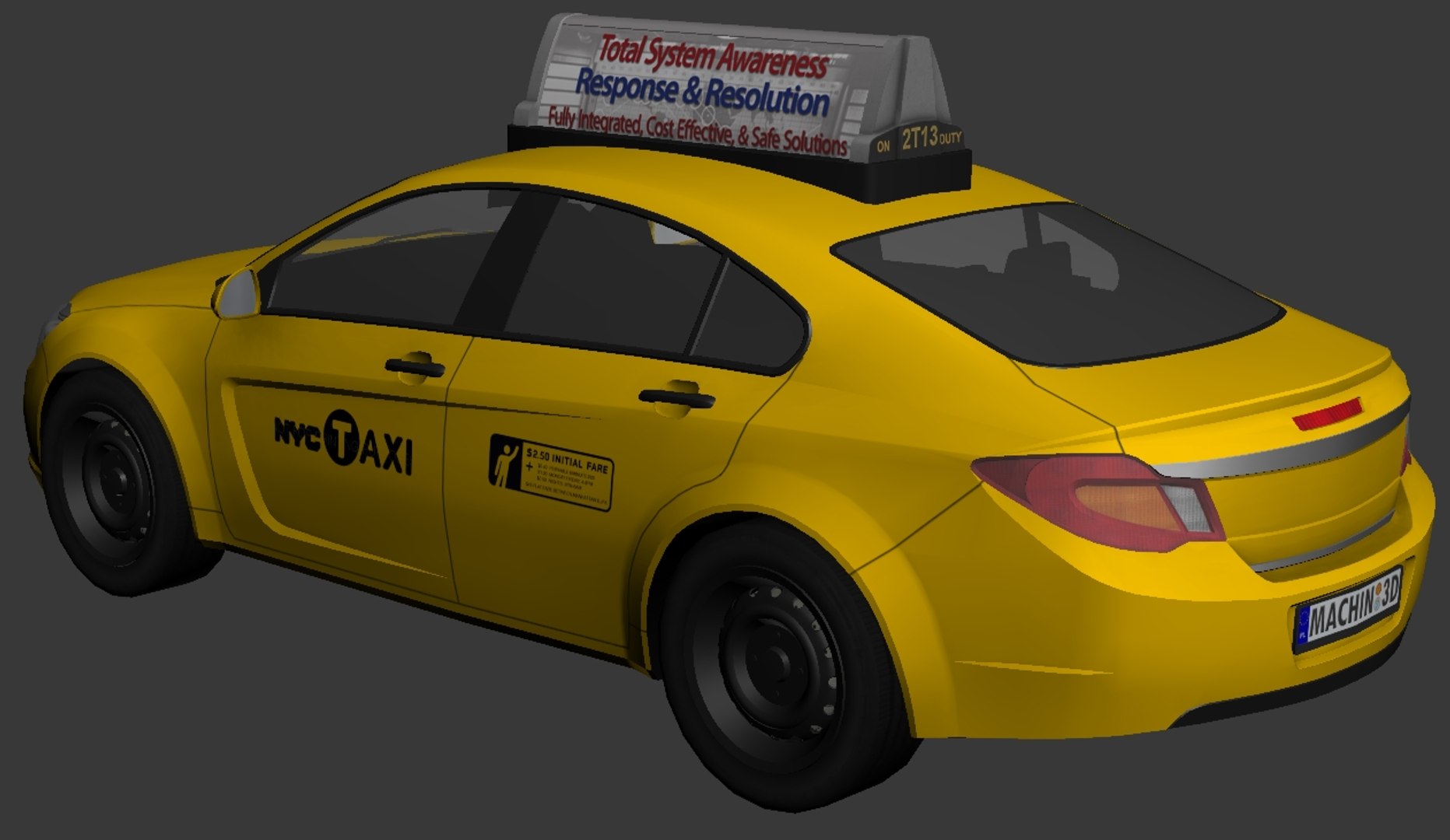 3d Generic Usa Taxi Sedan