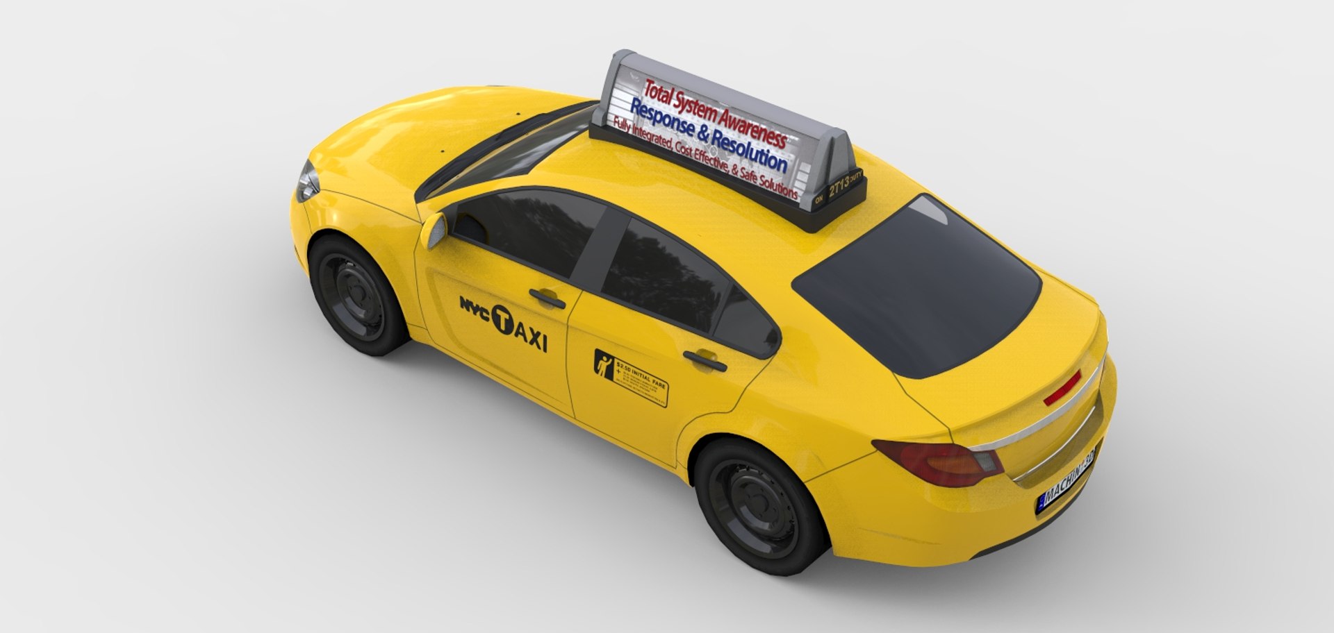 3d Generic Usa Taxi Sedan