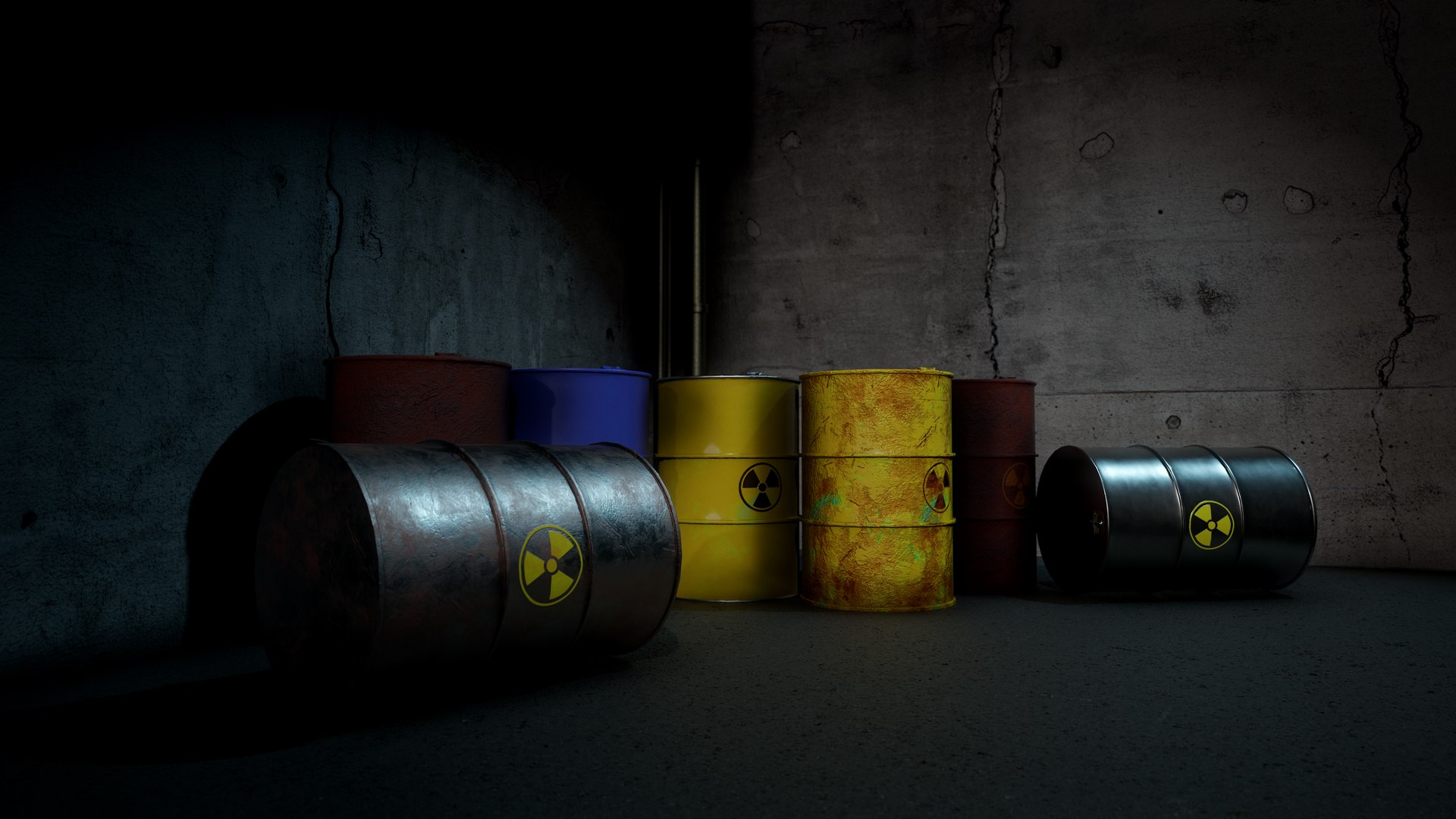 Radioactive Barrels 3D Model - TurboSquid 1819149