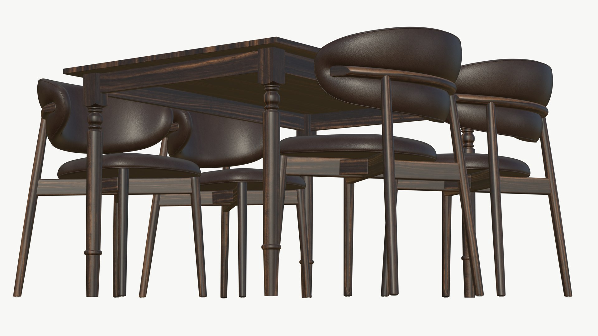3D Dining Table Chair Realistic Wooden Model - TurboSquid 2013927