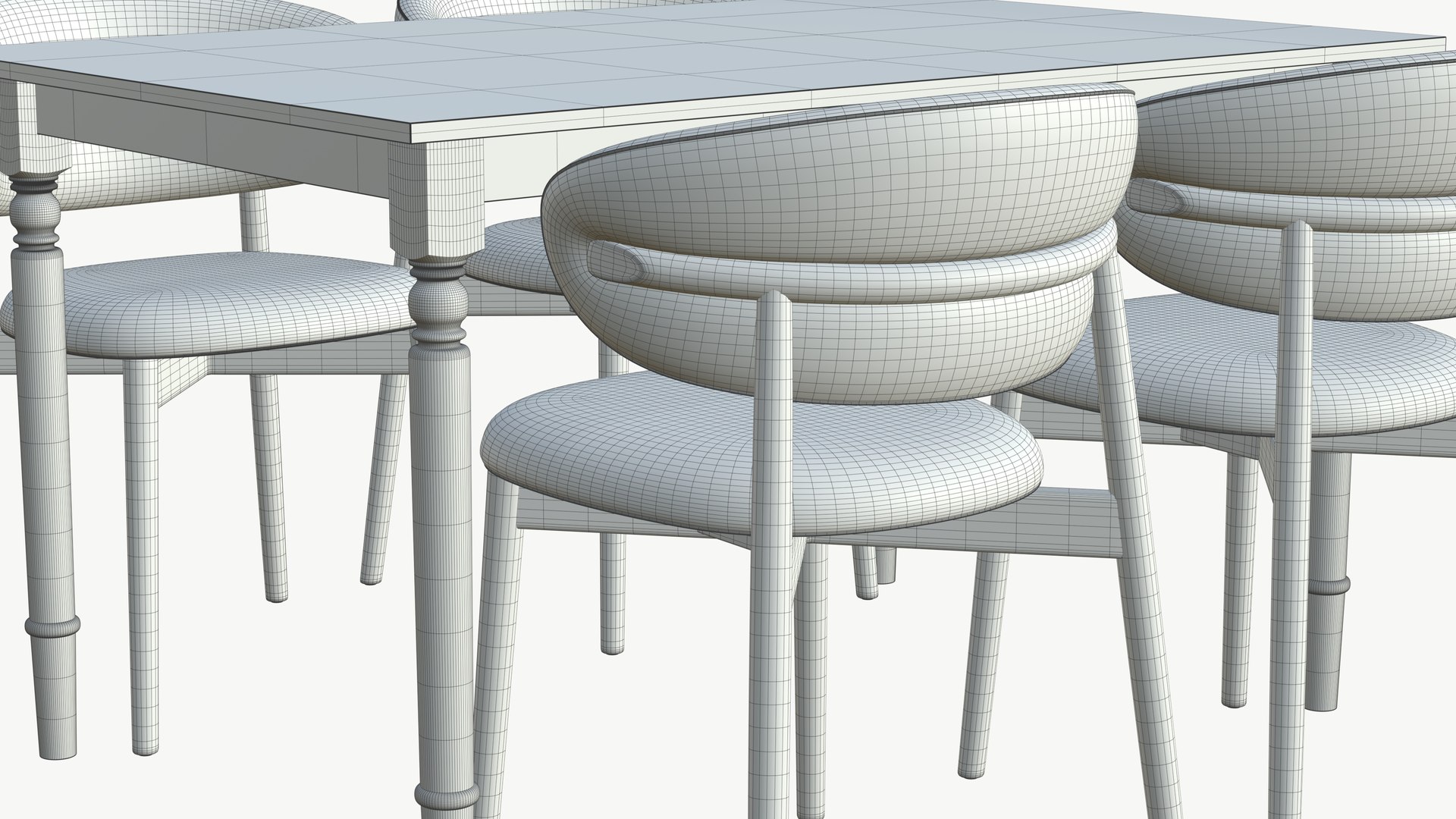3D Dining Table Chair Realistic Wooden Model - TurboSquid 2013927
