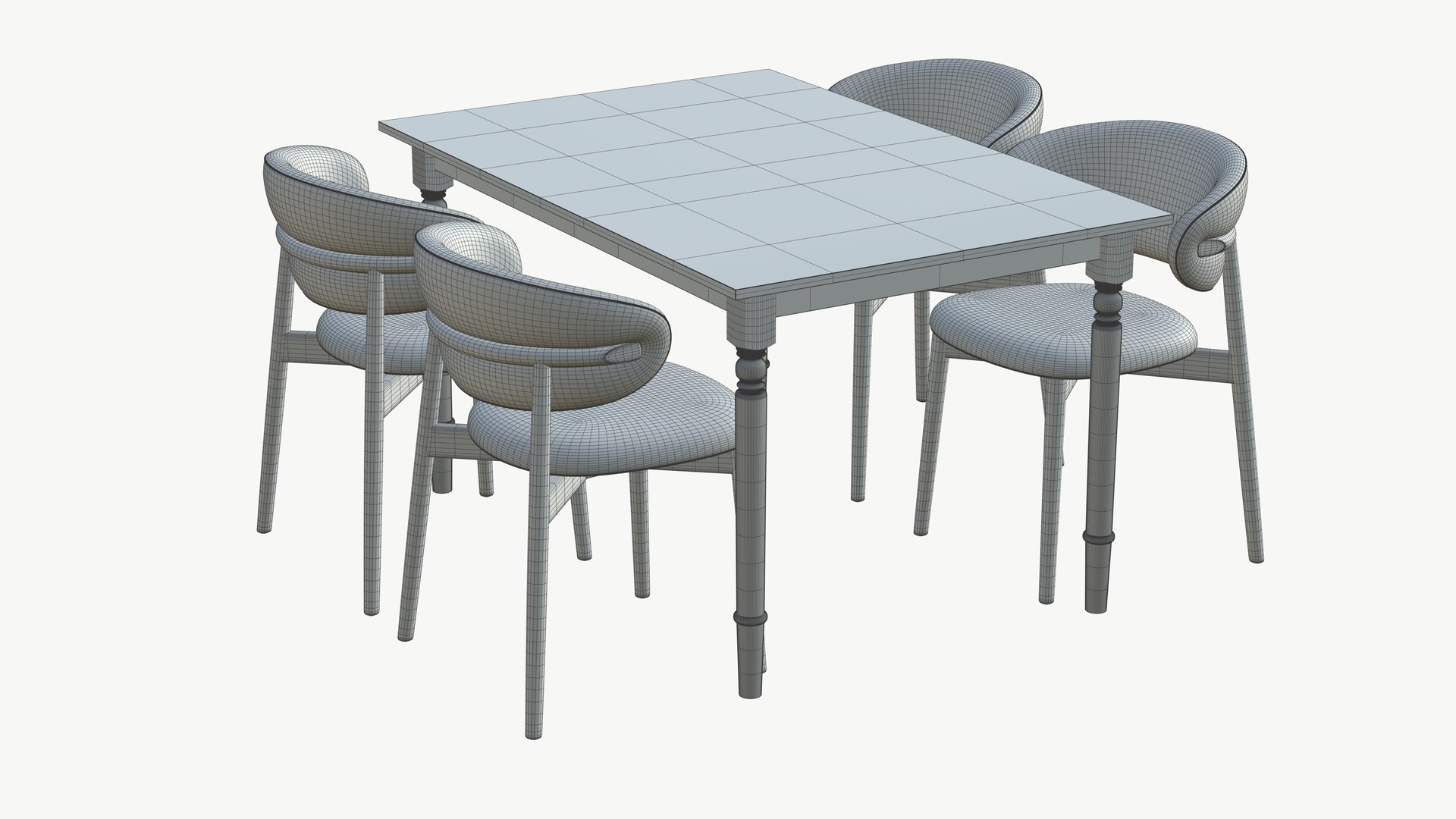 3D Dining Table Chair Realistic Wooden Model - TurboSquid 2013927