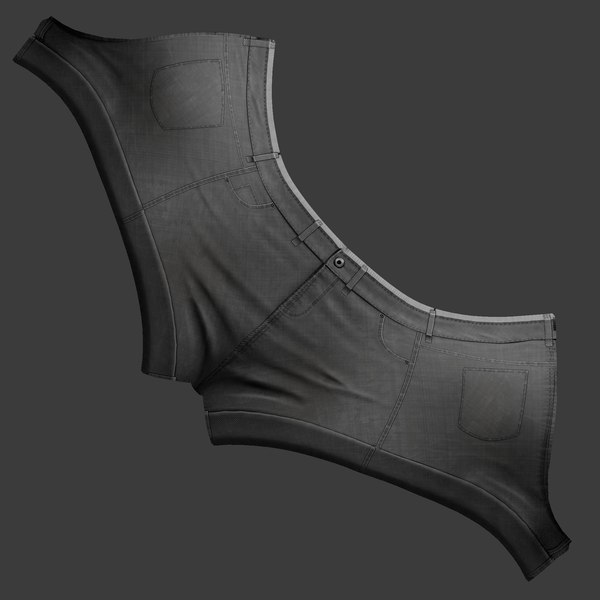 3D Rolled Legs Mini Denim Shorts model - TurboSquid 1963828