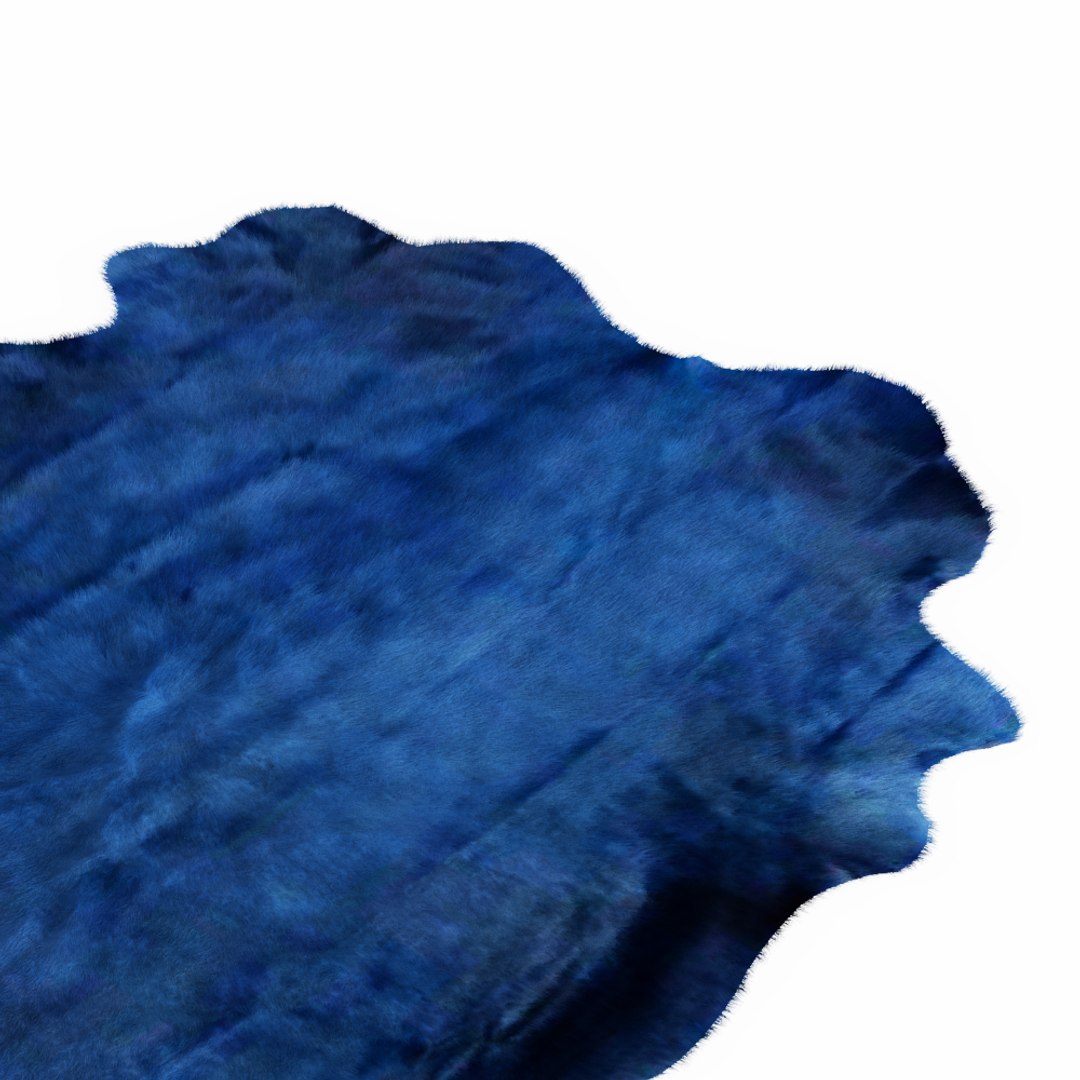 Wool blue cowhide rug 3D model - TurboSquid 1528300