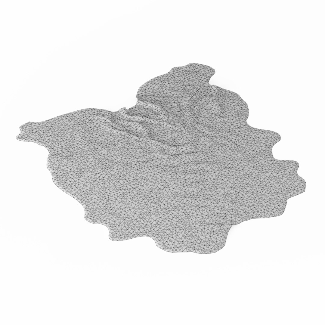 Wool blue cowhide rug 3D model - TurboSquid 1528300