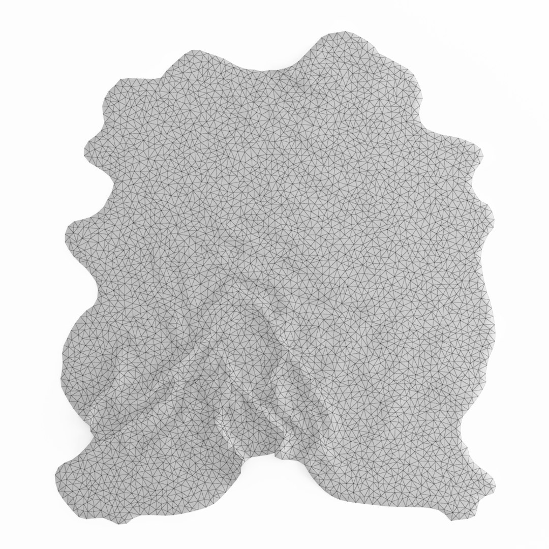 Wool blue cowhide rug 3D model - TurboSquid 1528300