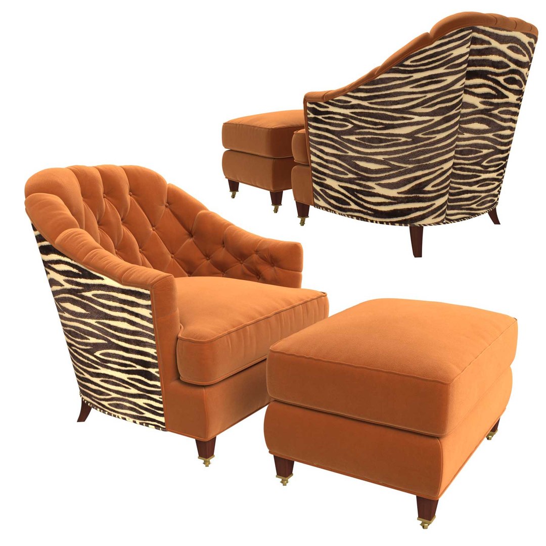 Baker Furniture Thomas Pheasant Windsor Lounge Chair 3D - TurboSquid ...