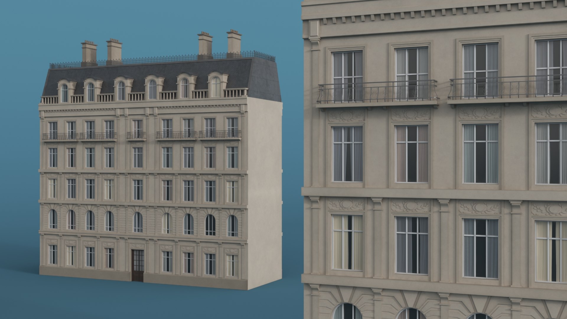 Paris Traditional Two Sided Building 3D - TurboSquid 2291200