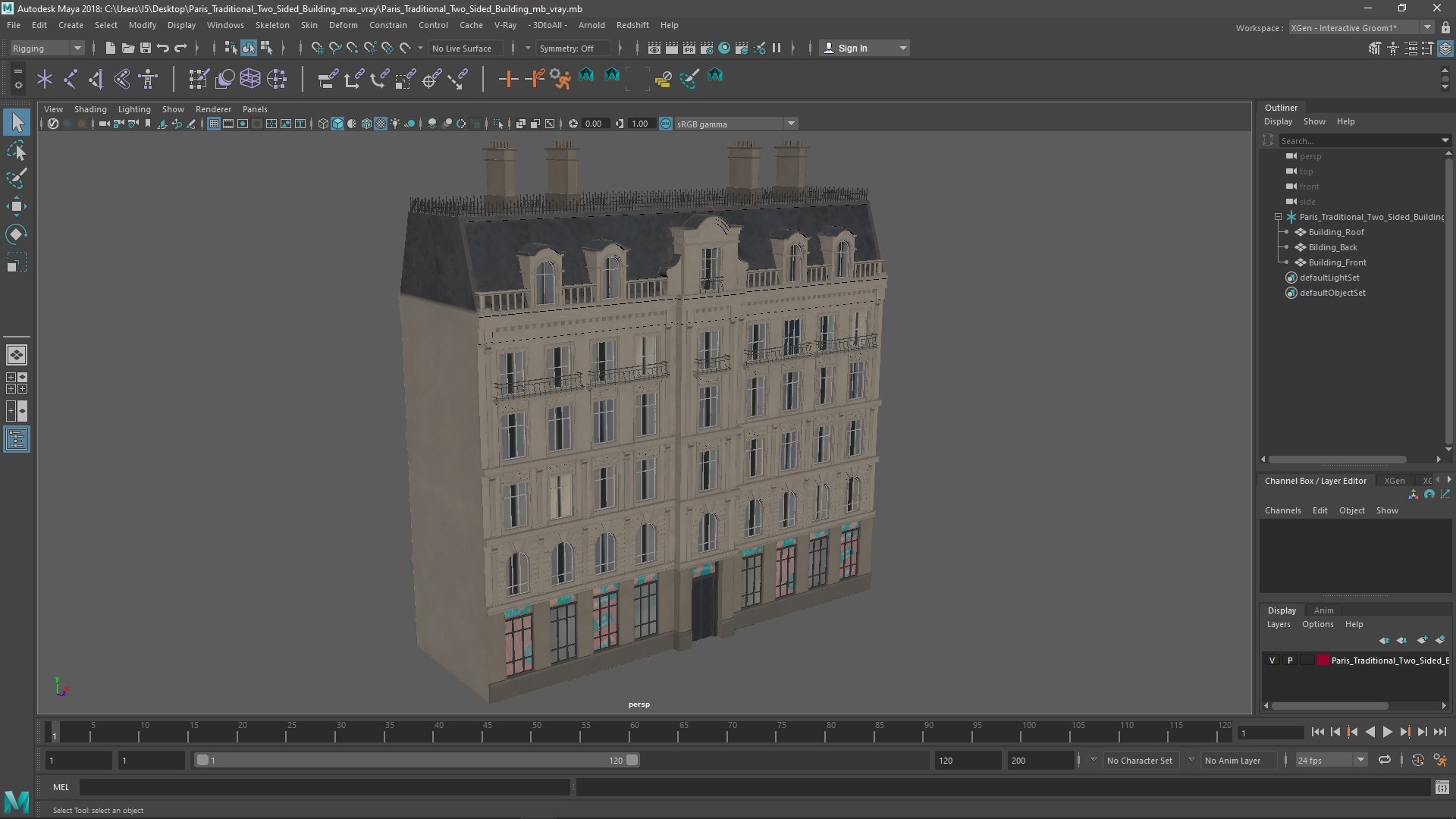 Paris Traditional Two Sided Building 3D - TurboSquid 2291200