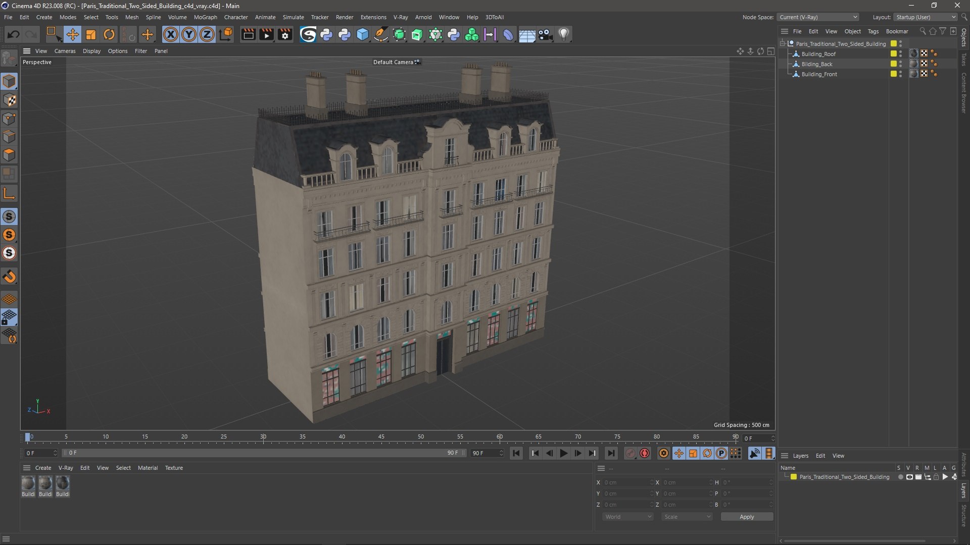 Paris Traditional Two Sided Building 3D - TurboSquid 2291200