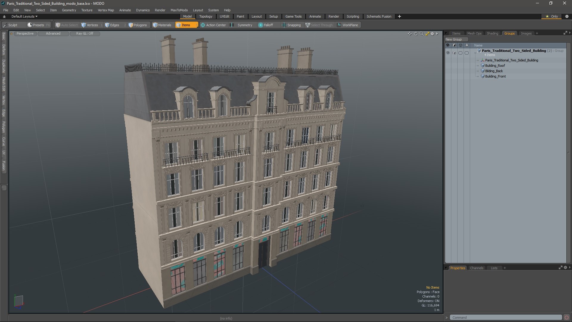 Paris Traditional Two Sided Building 3D - TurboSquid 2291200