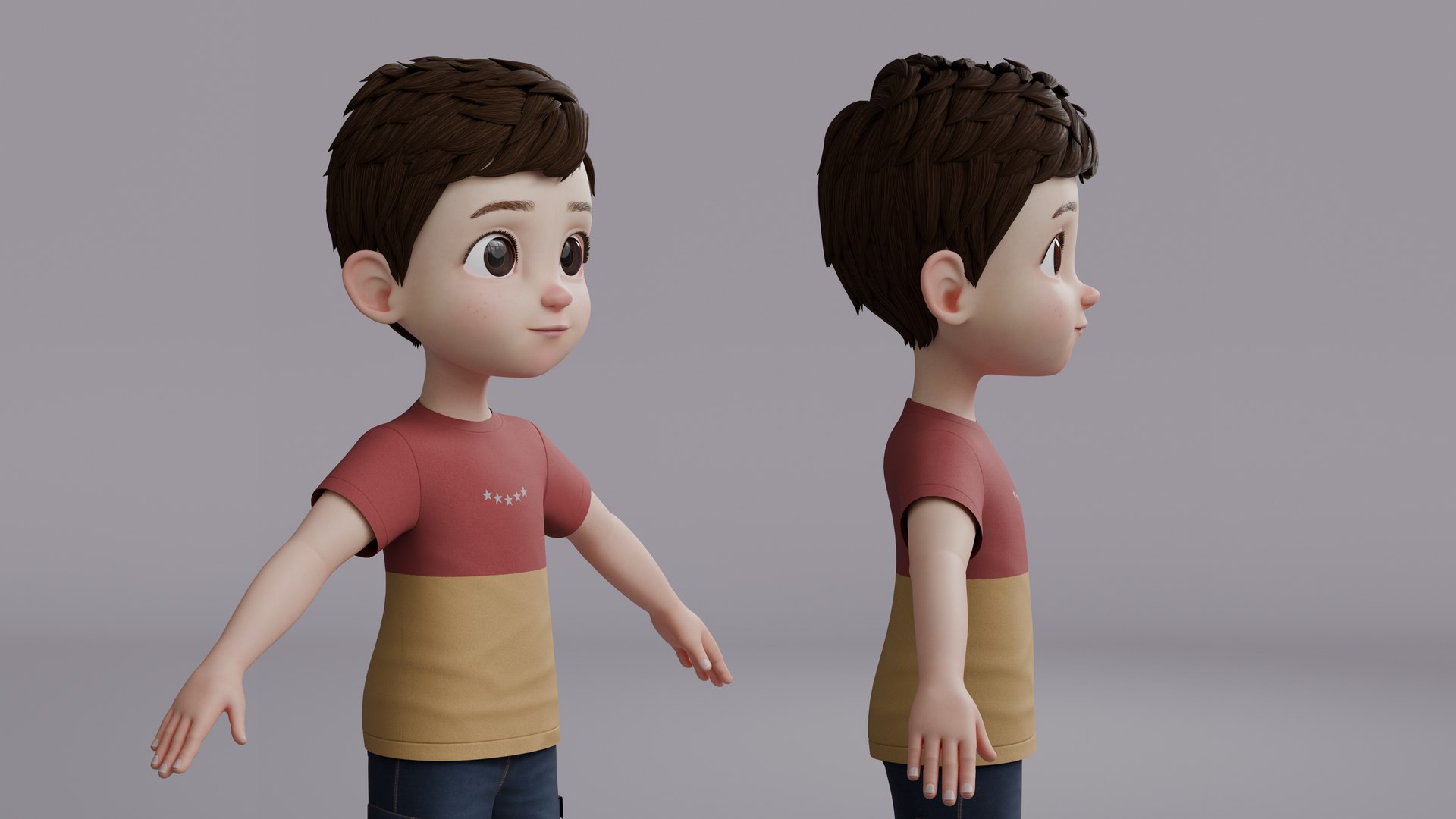3D Cartoon Boy Rig Model - TurboSquid 2360125