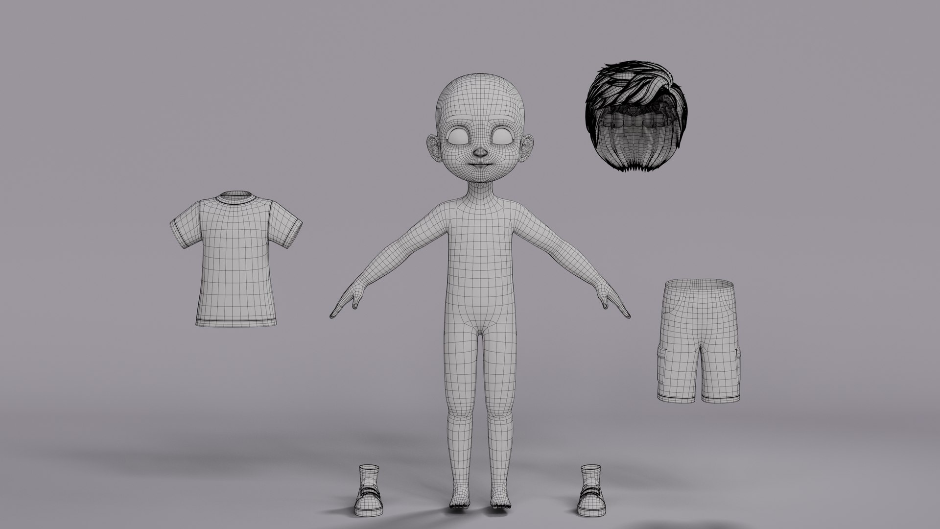 3D Cartoon Boy Rig Model - TurboSquid 2360125