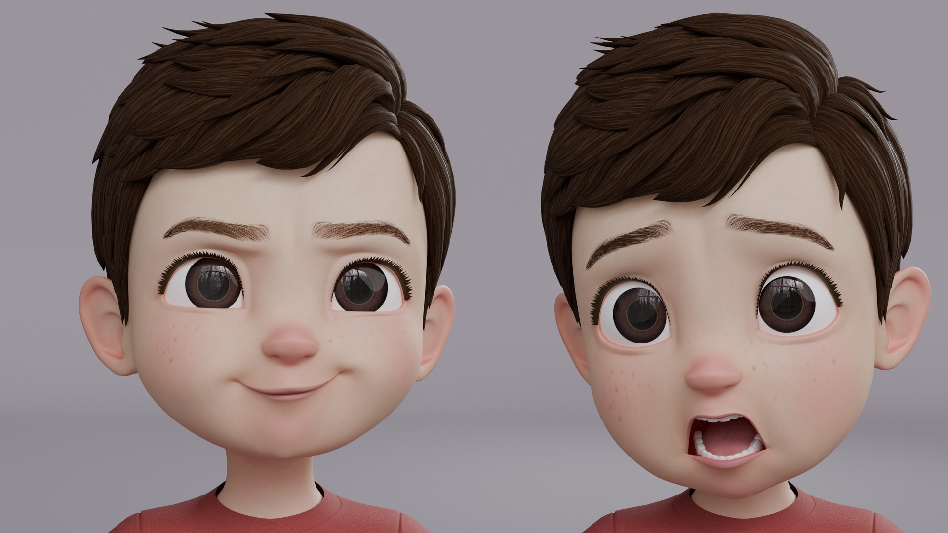 3D Cartoon Boy Rig Model - TurboSquid 2360125