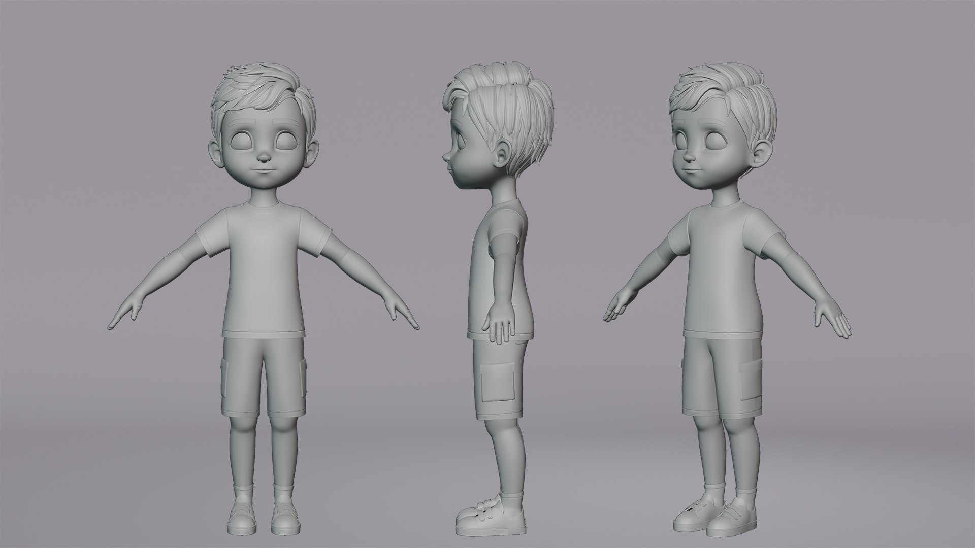 3D Cartoon Boy Rig Model - TurboSquid 2360125