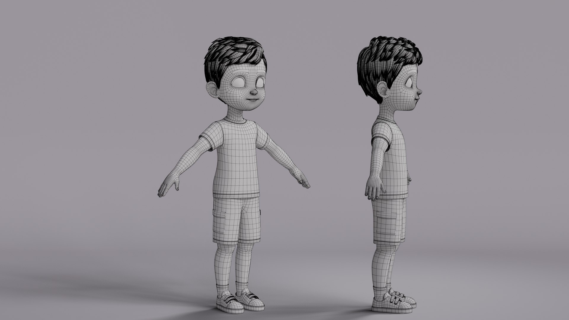 3D Cartoon Boy Rig Model - TurboSquid 2360125