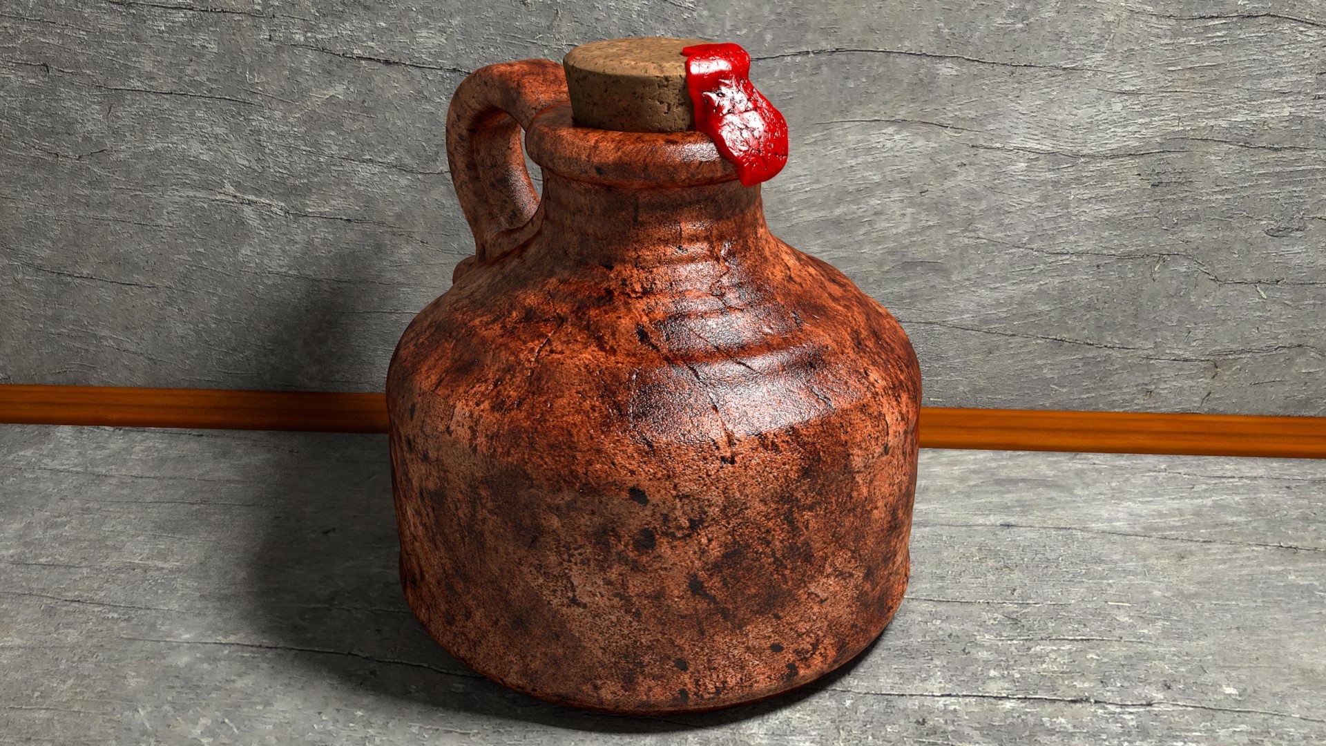 Scratched Cracked Bottle 3d Fbx