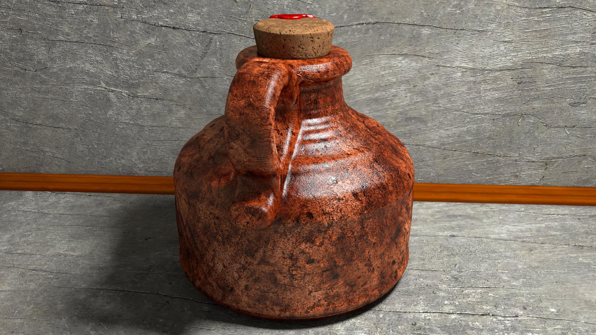 Scratched Cracked Bottle 3d Fbx