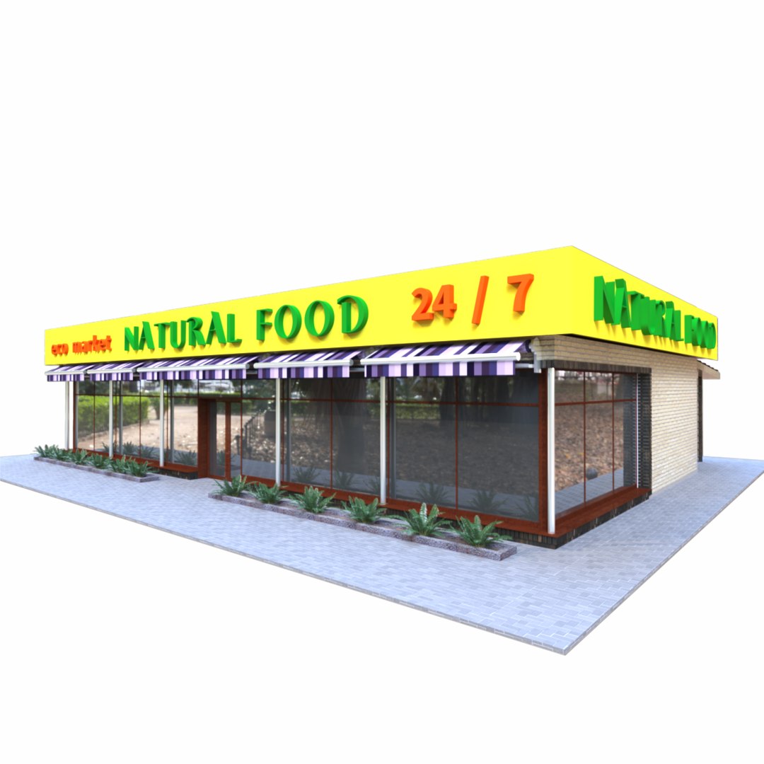 Store Building 3D Model - TurboSquid 1626493