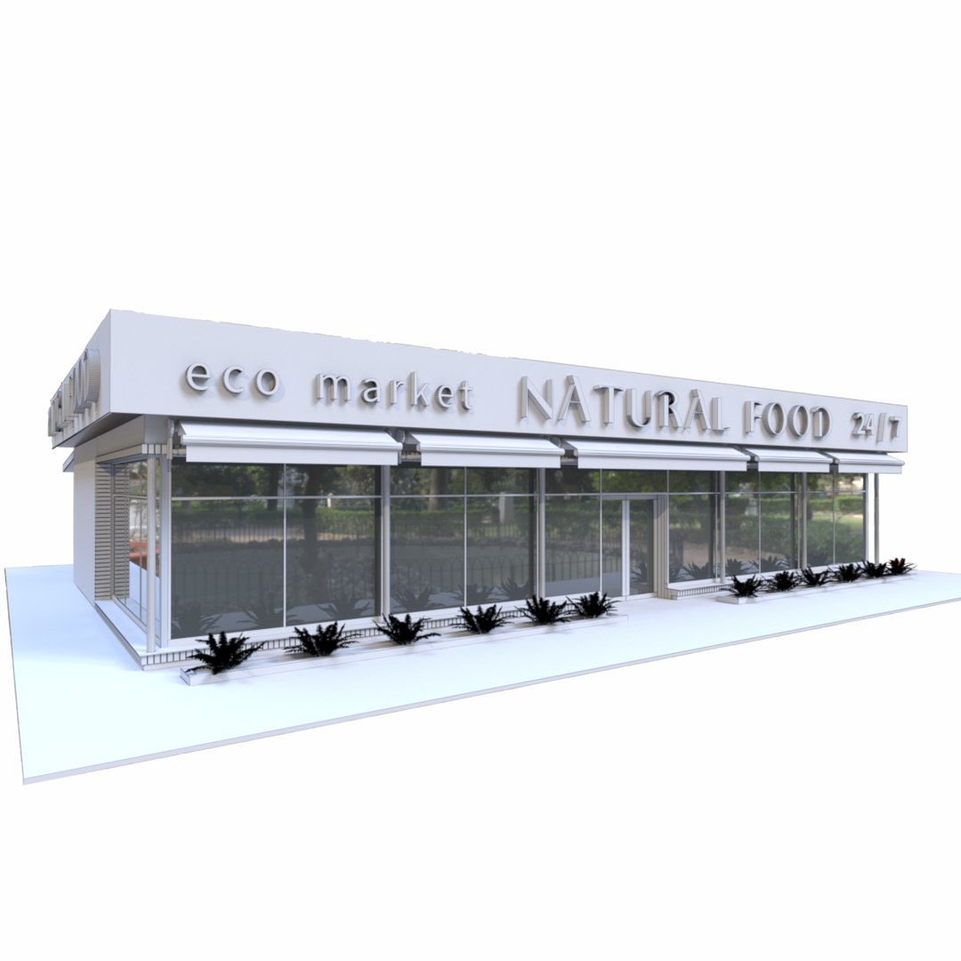 Store Building 3D Model - TurboSquid 1626493