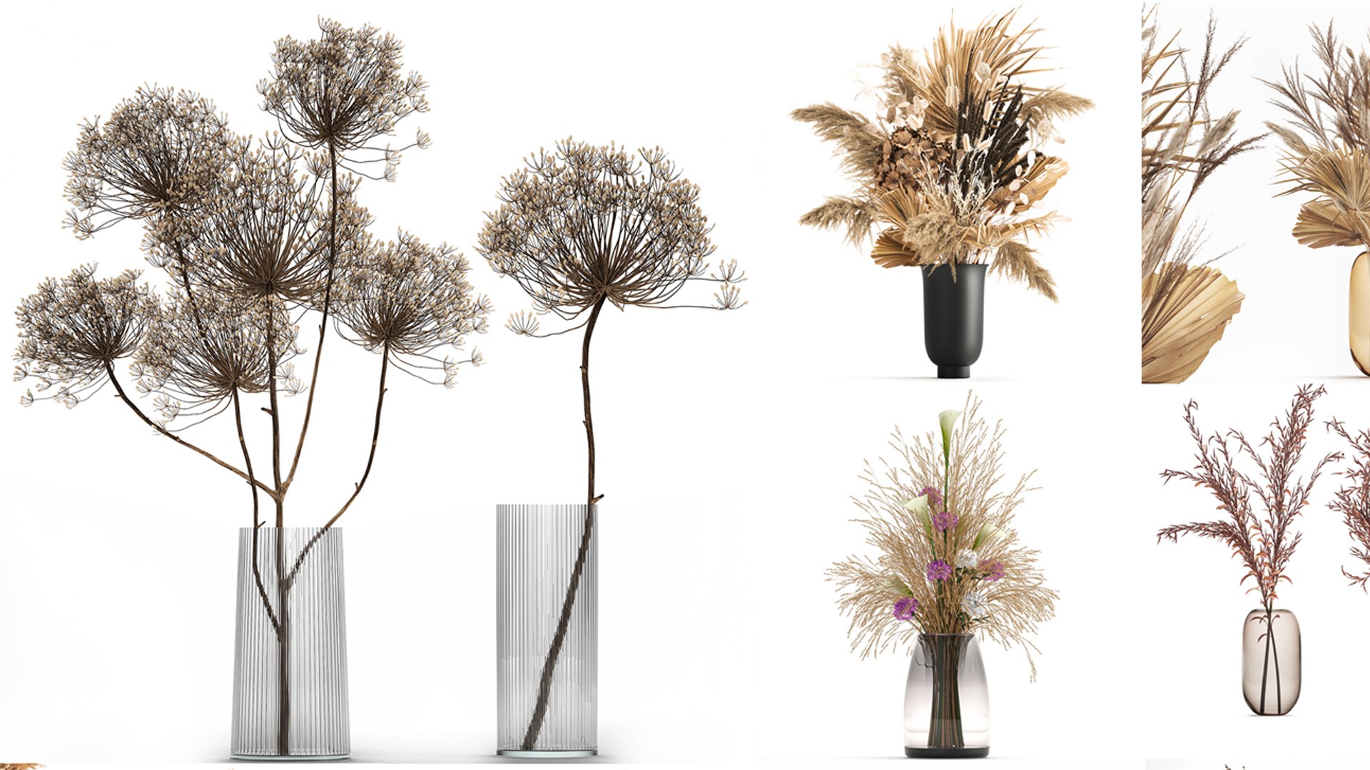 Collection of bouquets of dried flowers 30 pieces 3D model - TurboSquid ...