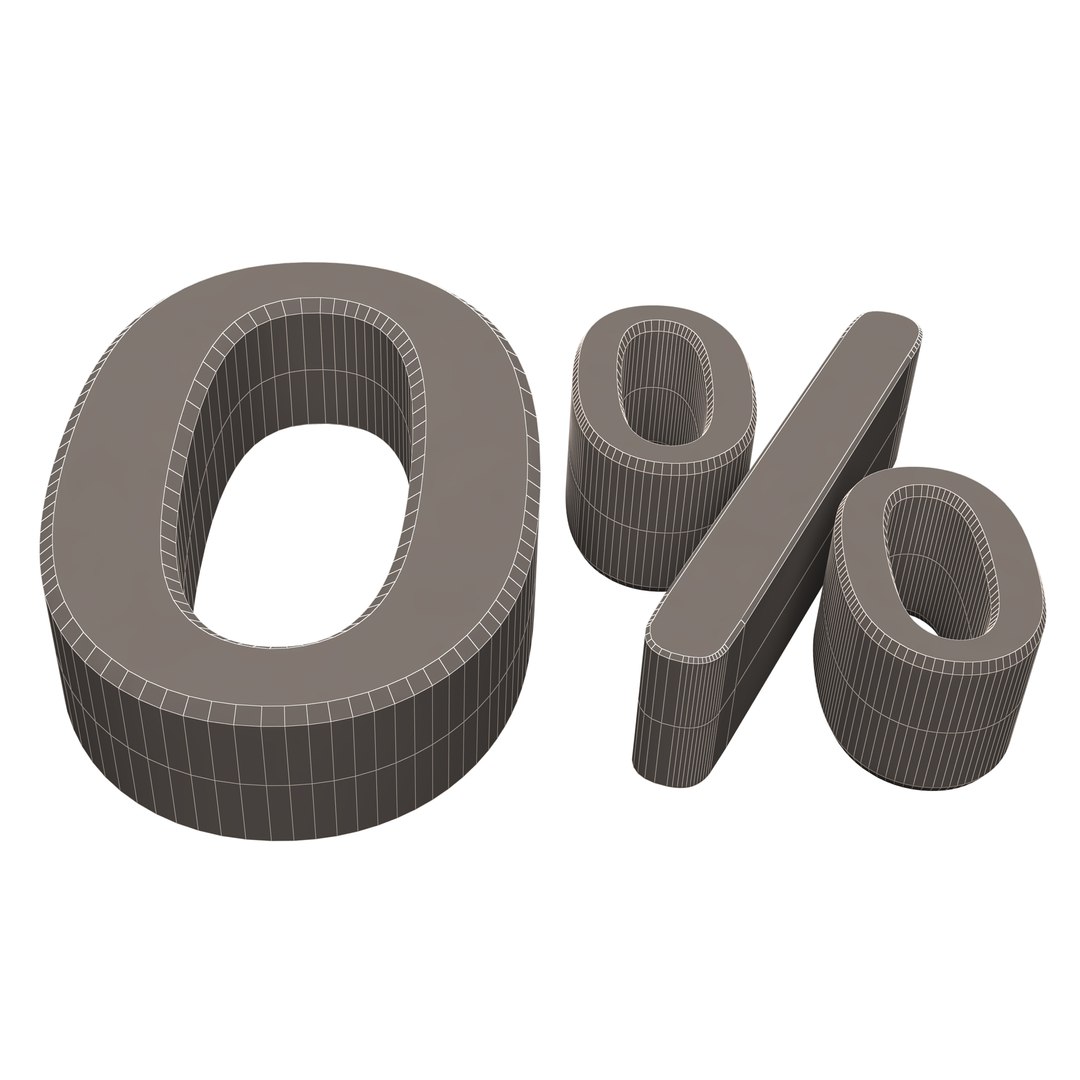 3D Green Zero Percent Sign model - TurboSquid 1849439