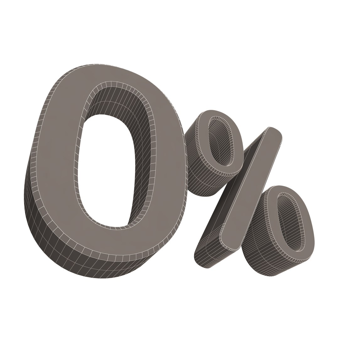 3D Green Zero Percent Sign model - TurboSquid 1849439