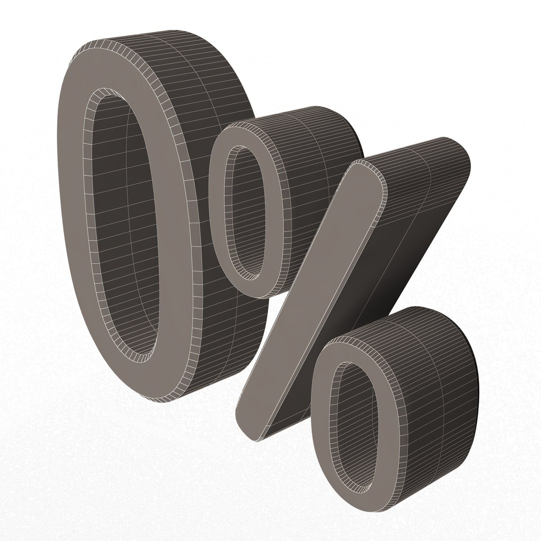 3D Green Zero Percent Sign model - TurboSquid 1849439