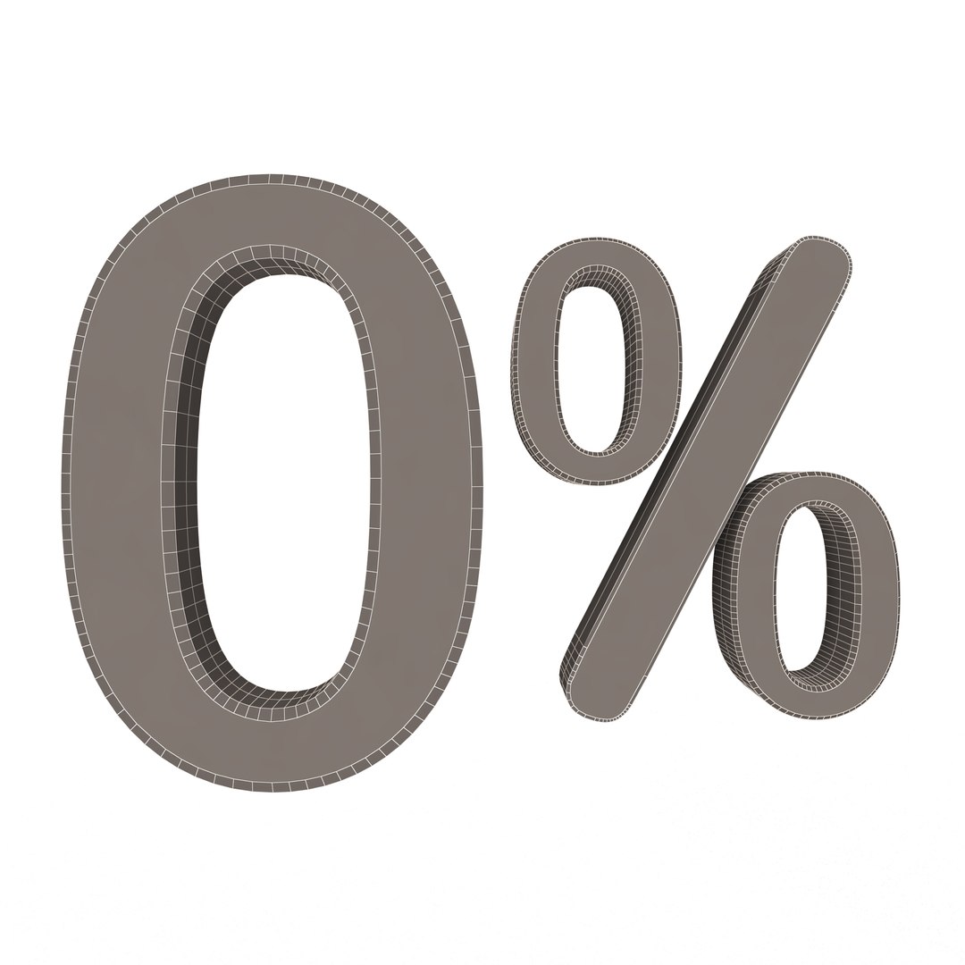 3D Green Zero Percent Sign model - TurboSquid 1849439