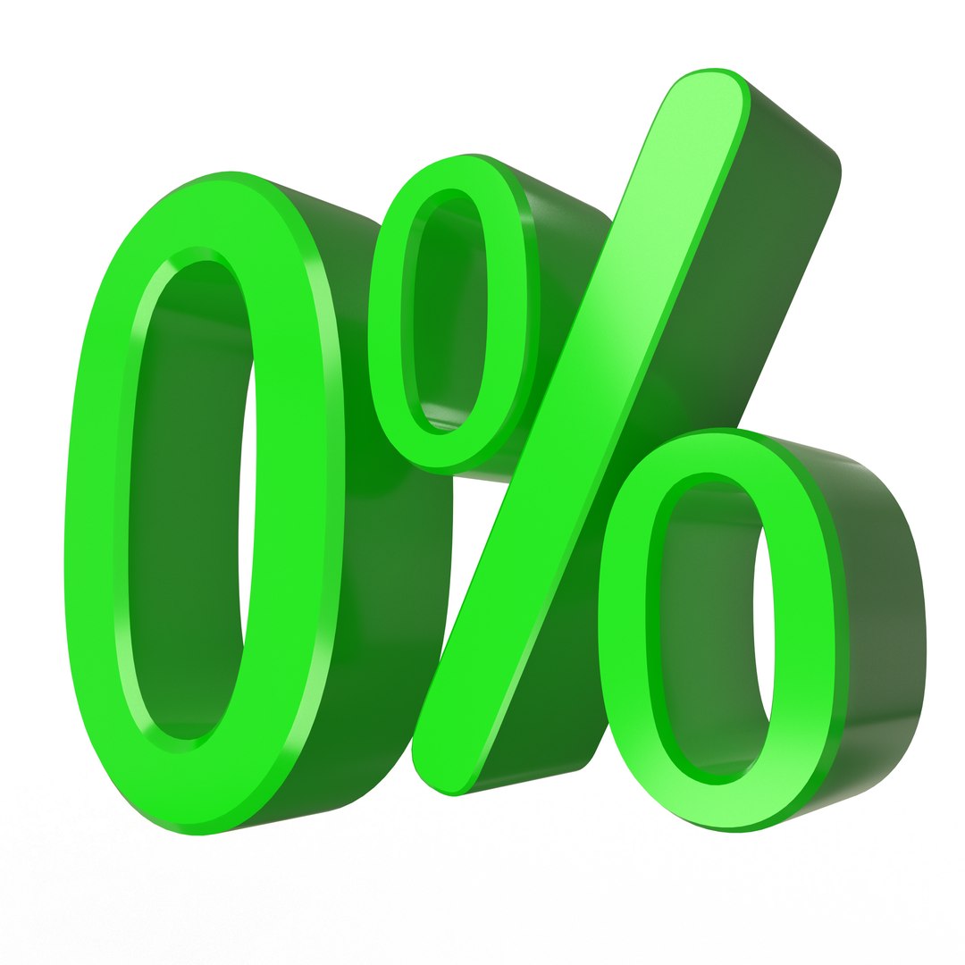 3D Green Zero Percent Sign model - TurboSquid 1849439