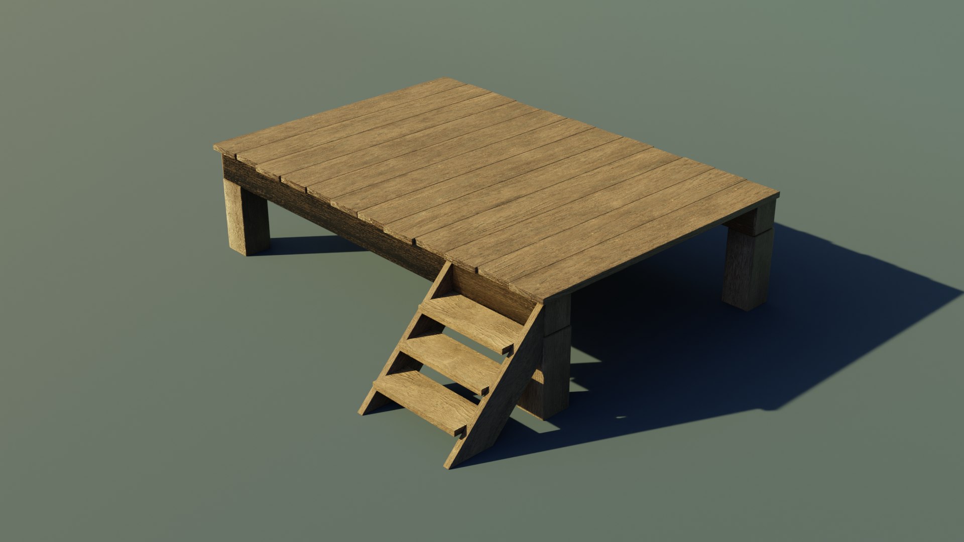 3D Wooden Stage Model - TurboSquid 1713211