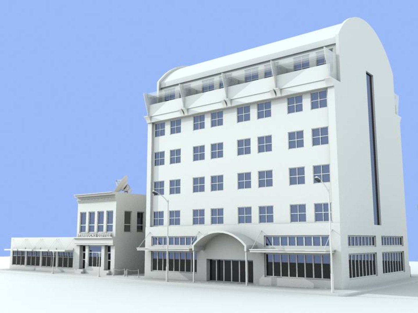 3d Model Starbucks Mondo Building