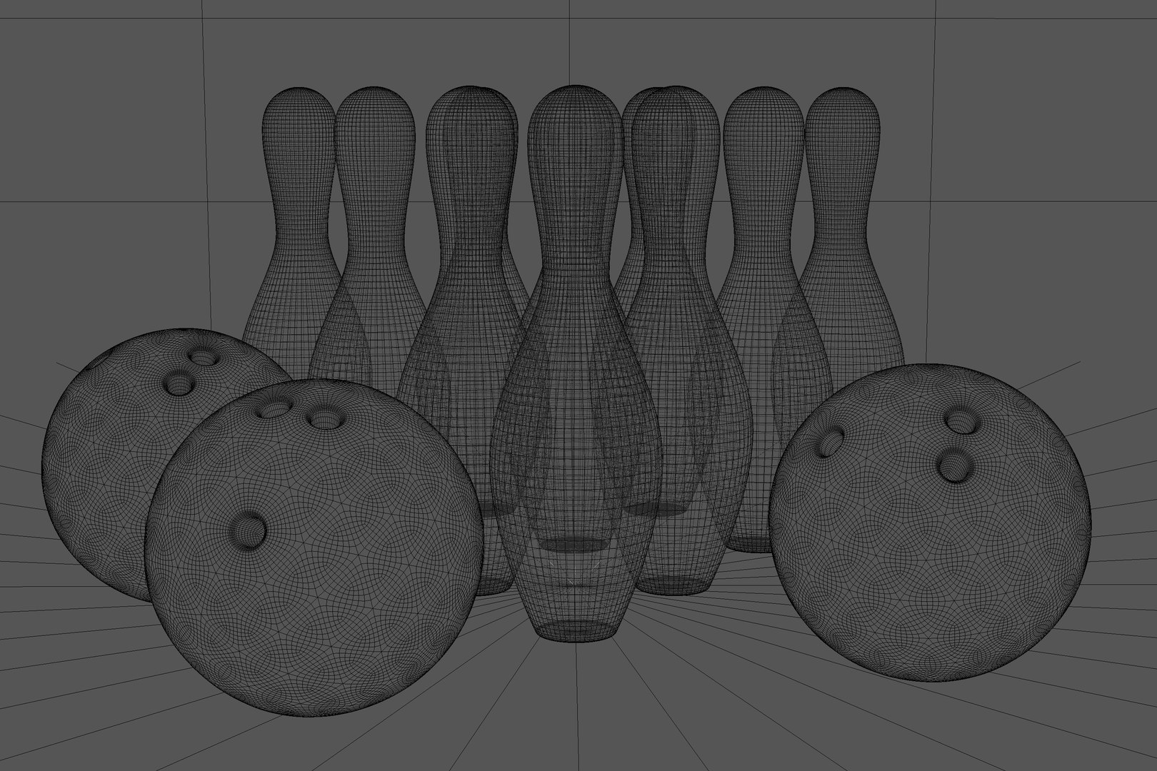 3D Bowling Balls And Pins - TurboSquid 2200111