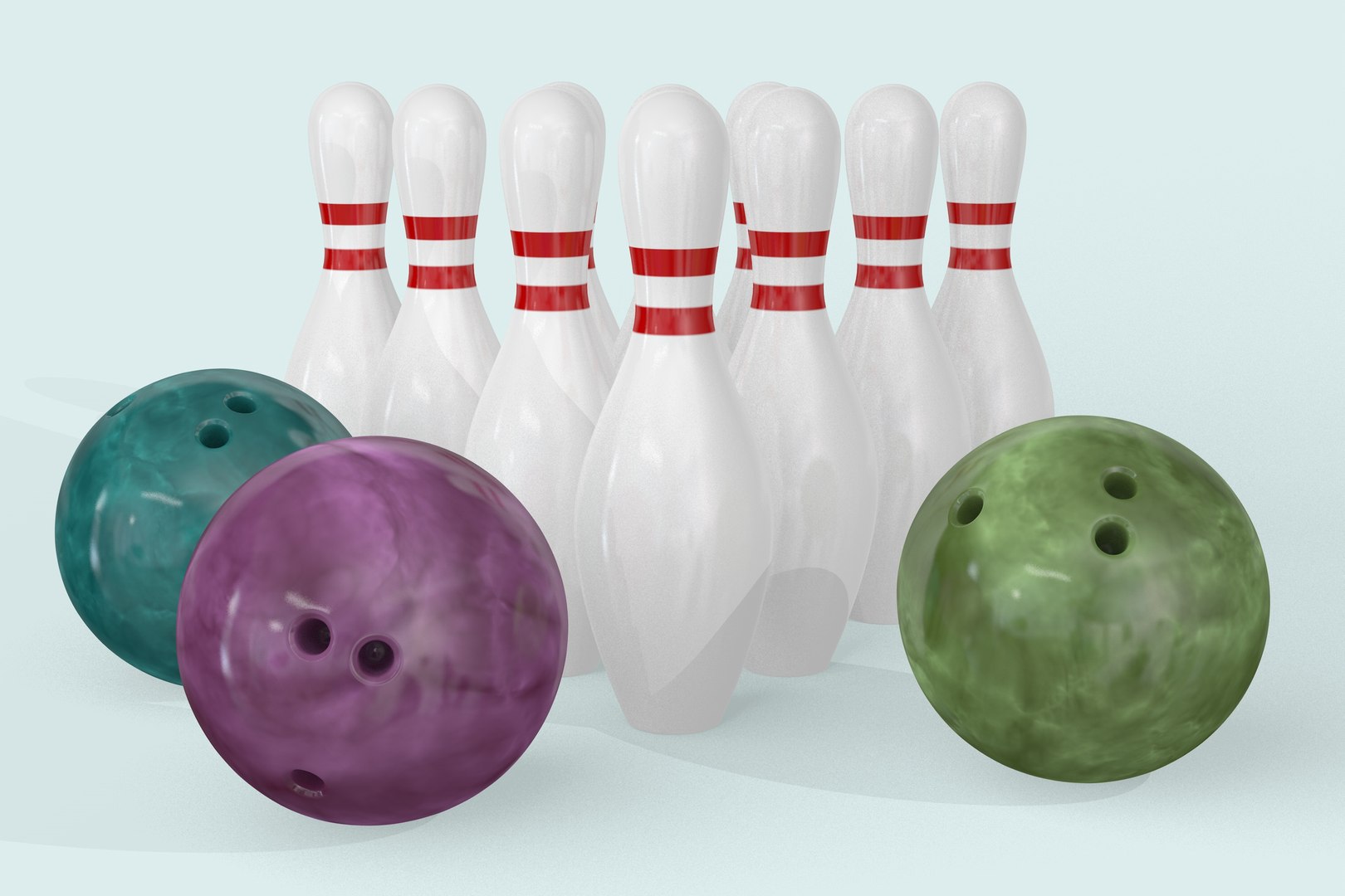 3D Bowling Balls And Pins - TurboSquid 2200111