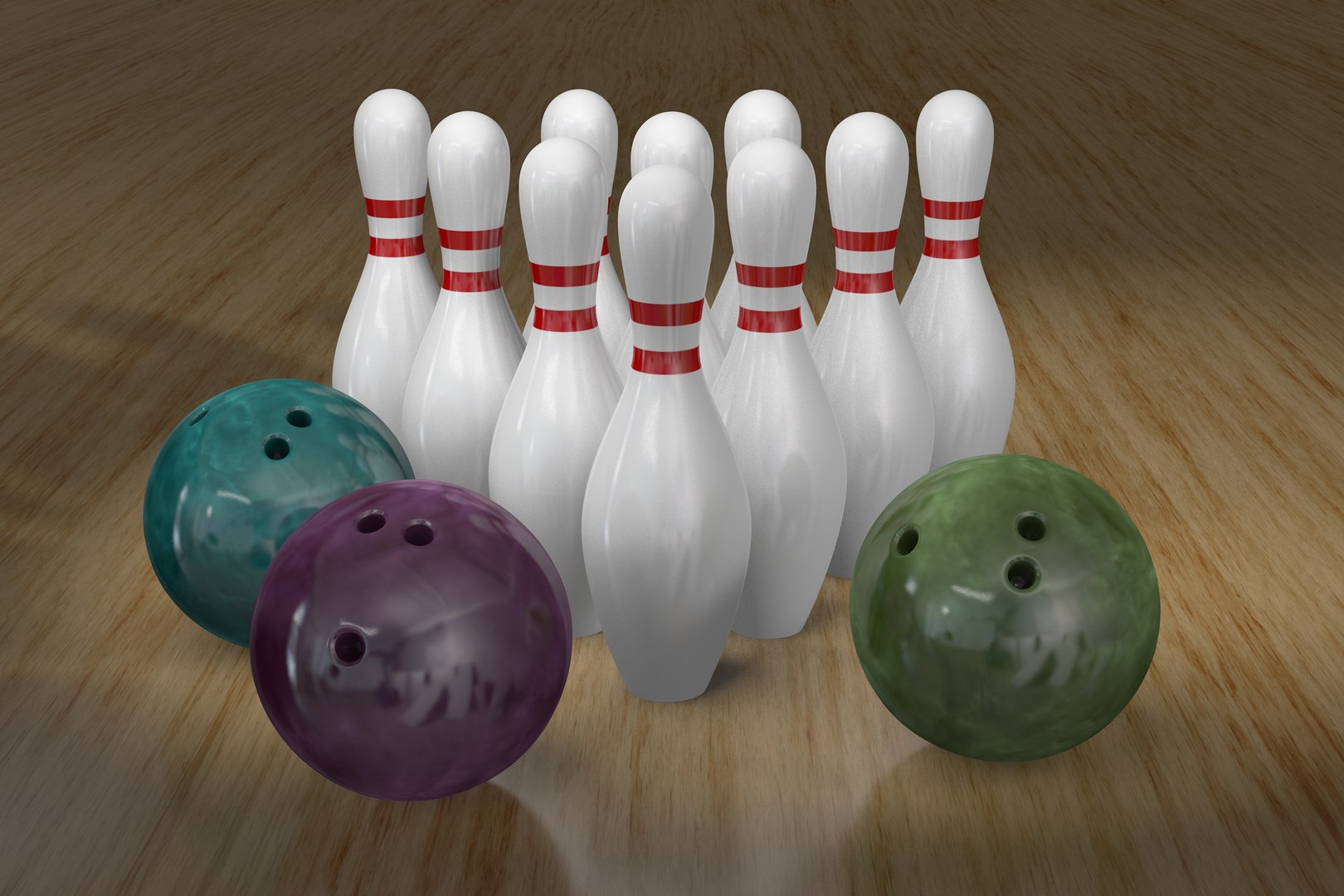 3D Bowling Balls And Pins - TurboSquid 2200111