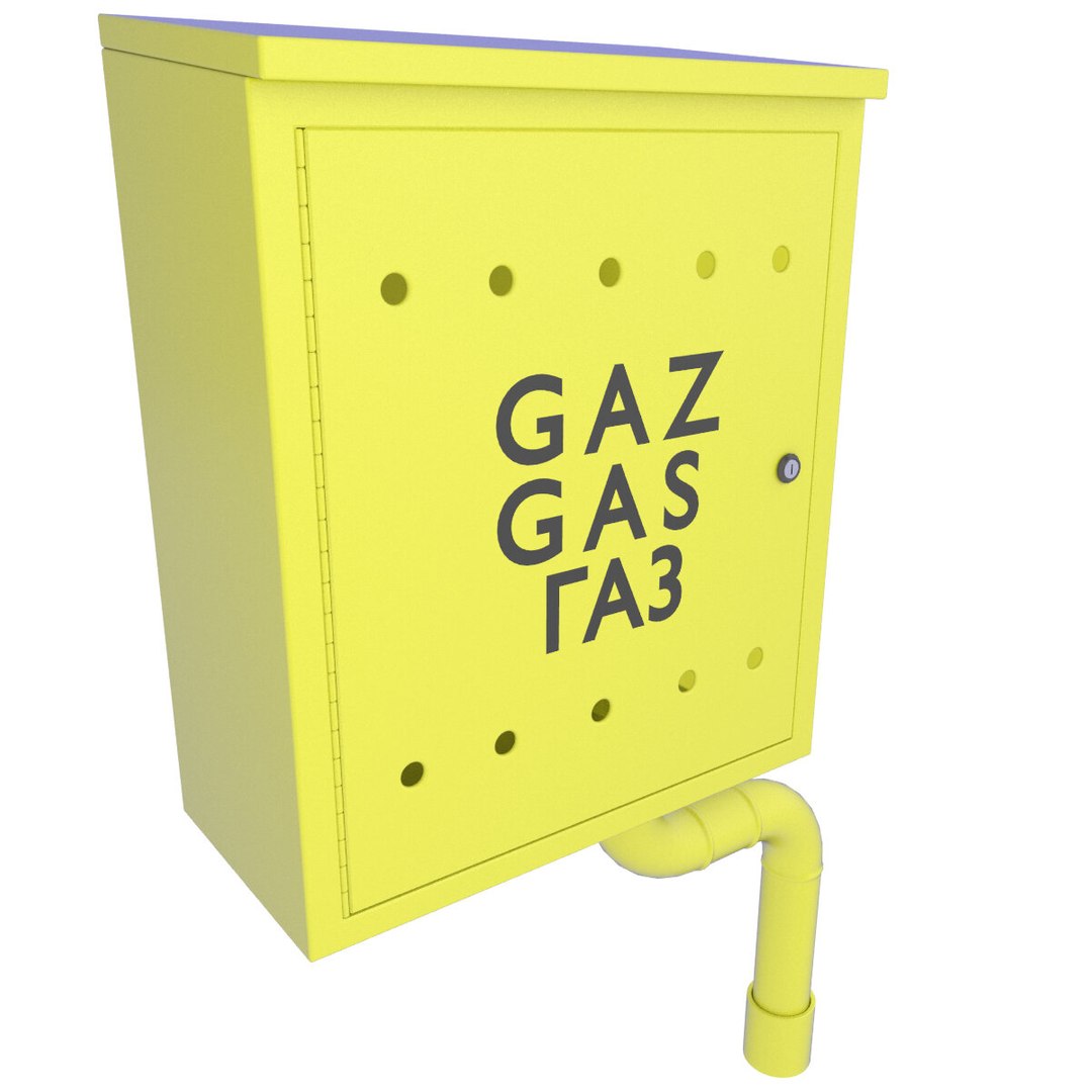3D Yellow Meter Box Gas 9 - TurboSquid 1752167