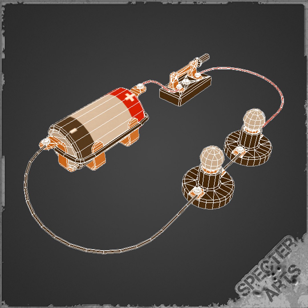 Illustration Simple Series Circuit 3d Model