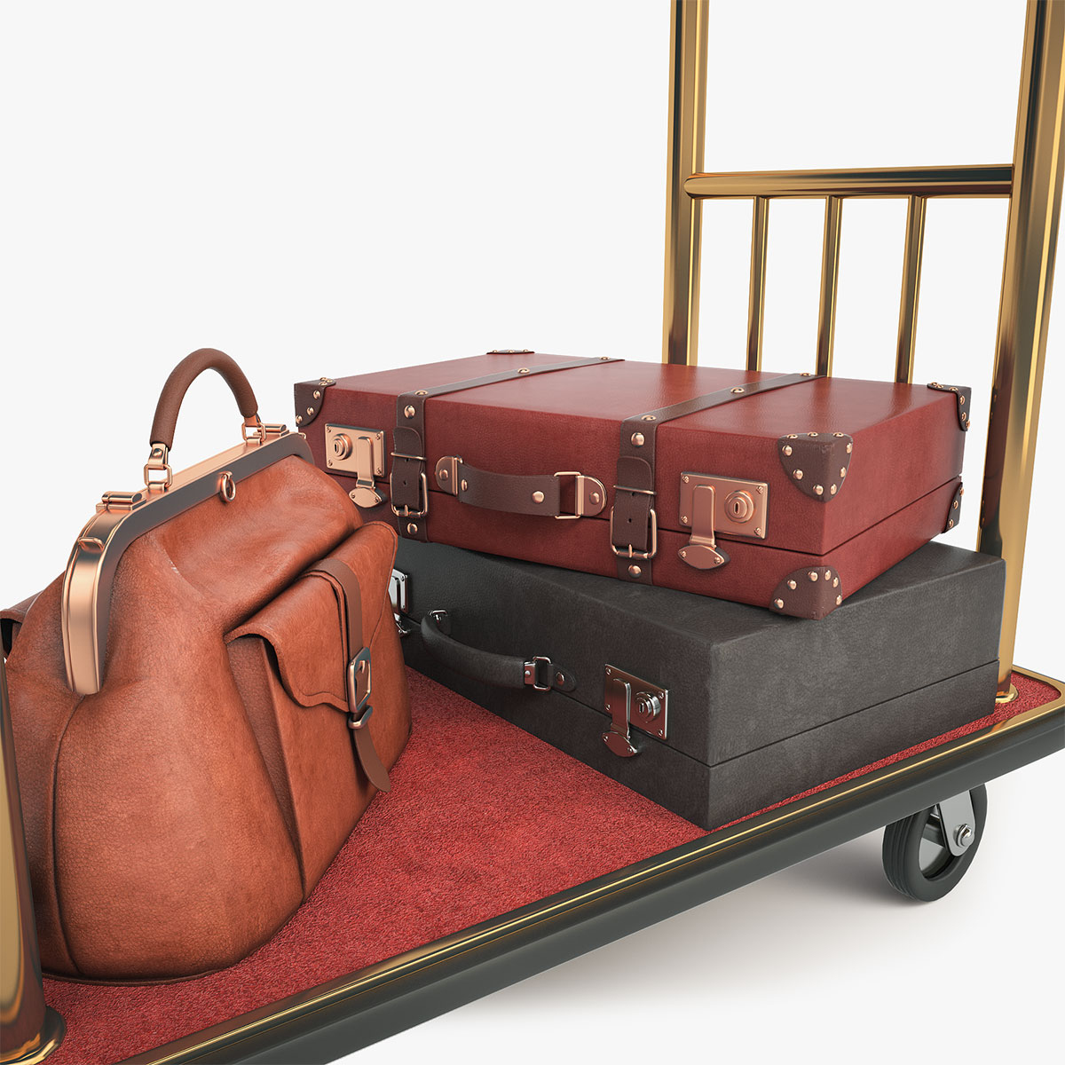 3D hotel cart luggage model - TurboSquid 1168198