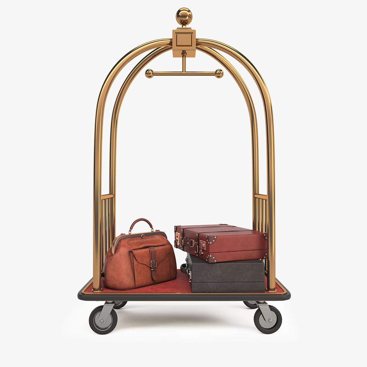 3D hotel cart luggage model - TurboSquid 1168198
