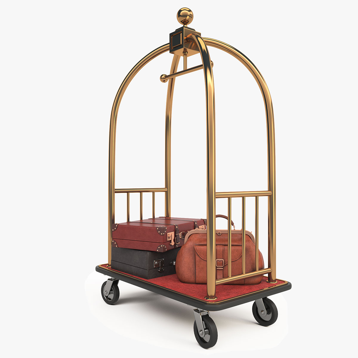 3D hotel cart luggage model - TurboSquid 1168198