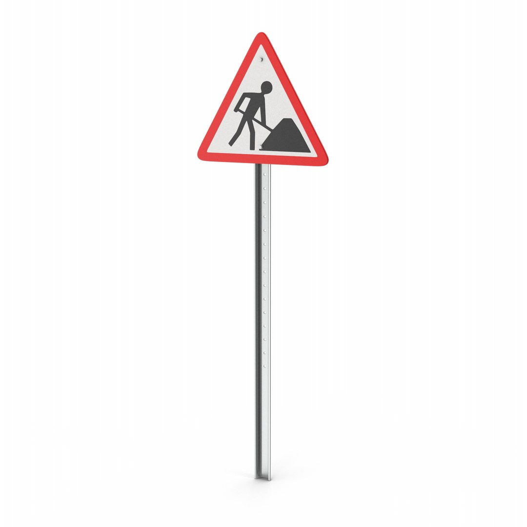 Road Work Sign 3D Model - TurboSquid 2044455