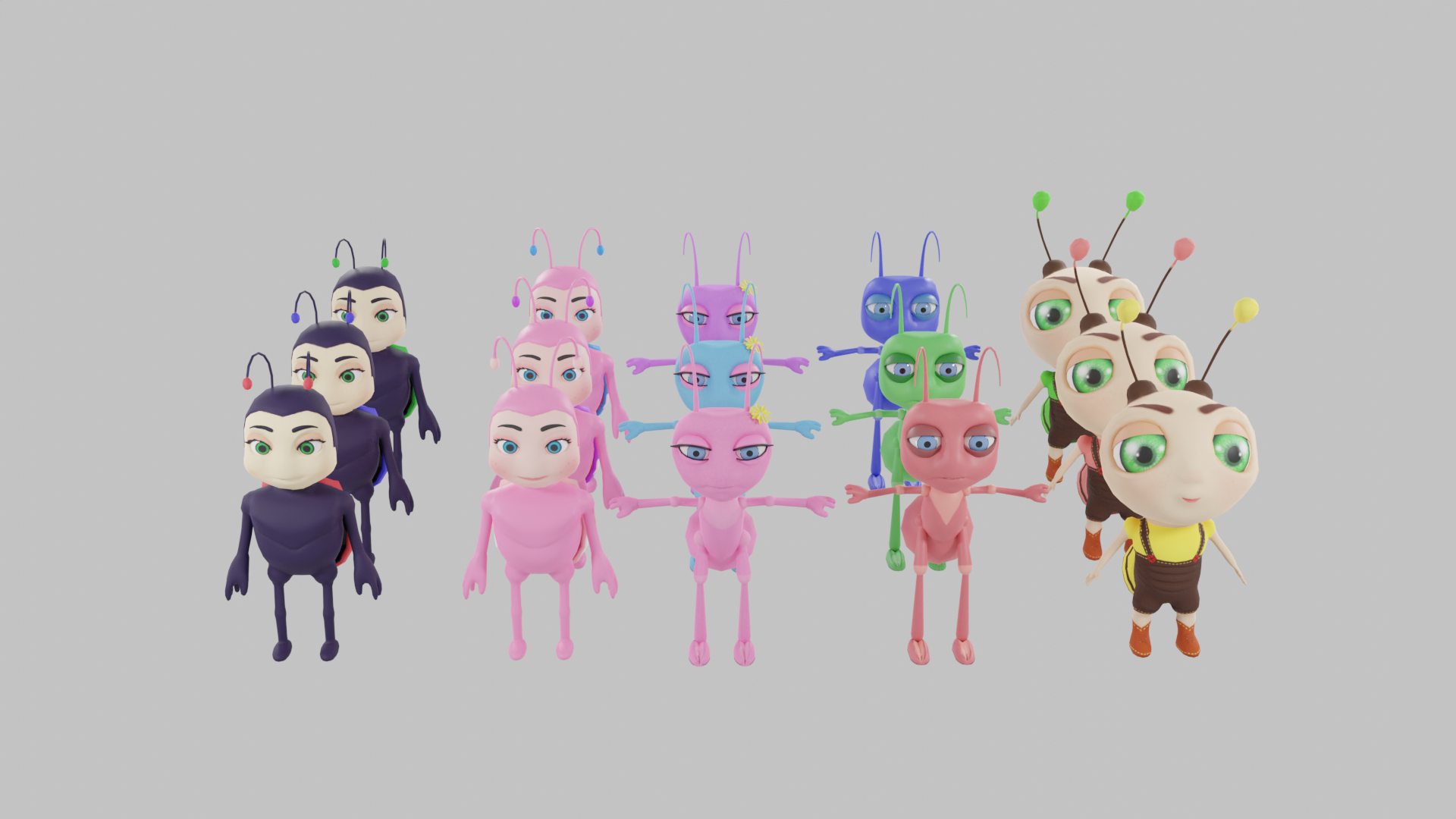 3D Rigged LowPoly Bug Insects Ant Ladybug Bee Model - TurboSquid 1926999