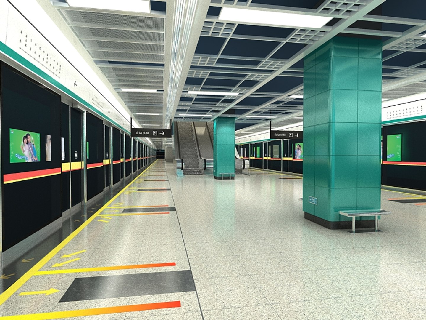 3D Subway Station 3 - TurboSquid 1615712