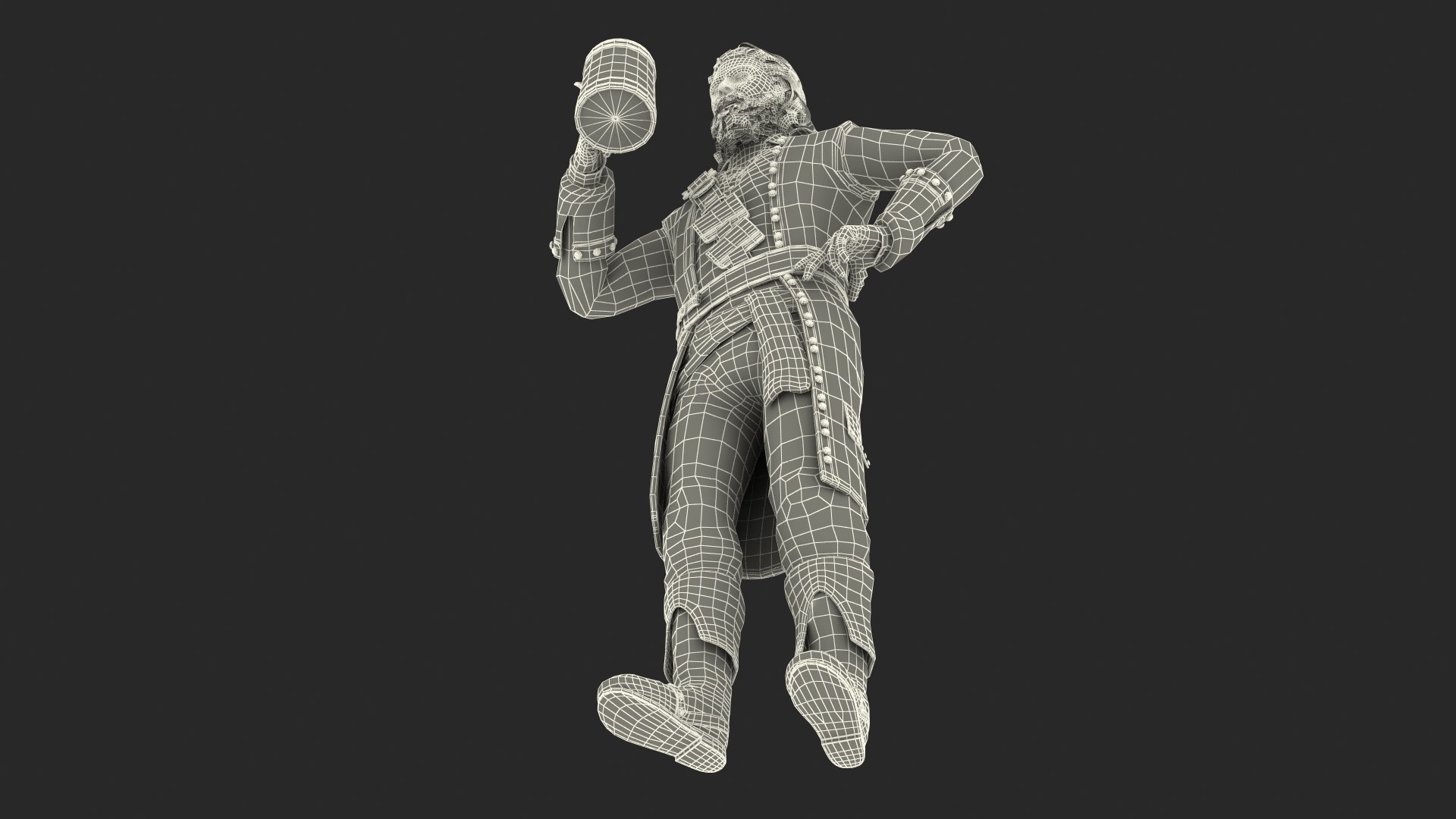 3D Pirate With Vintage Beer Mug Model - TurboSquid 2318253