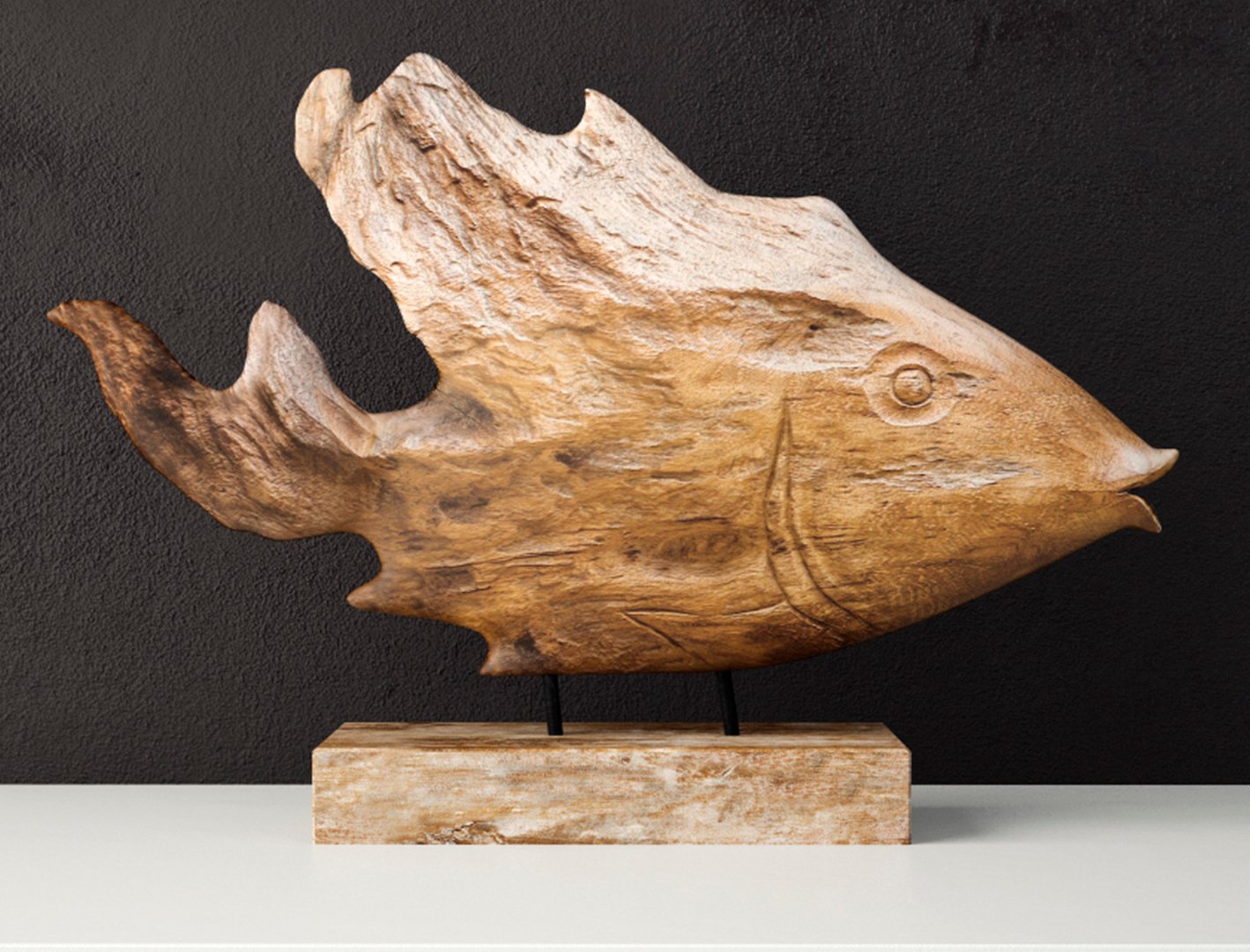 Teak Fish Bust Uttermost 3D Model - TurboSquid 1200705