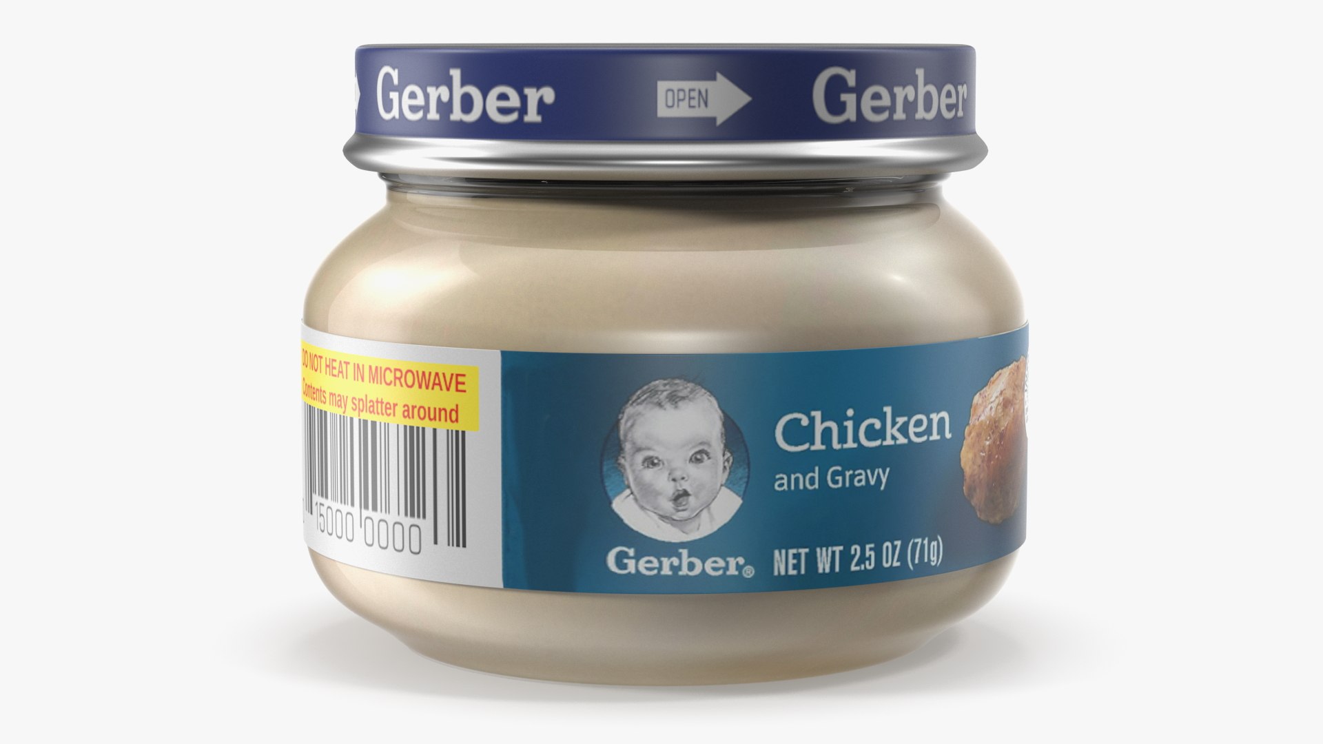 Chicken Baby Food Jar Gerber 71g 3D model - TurboSquid 2097717
