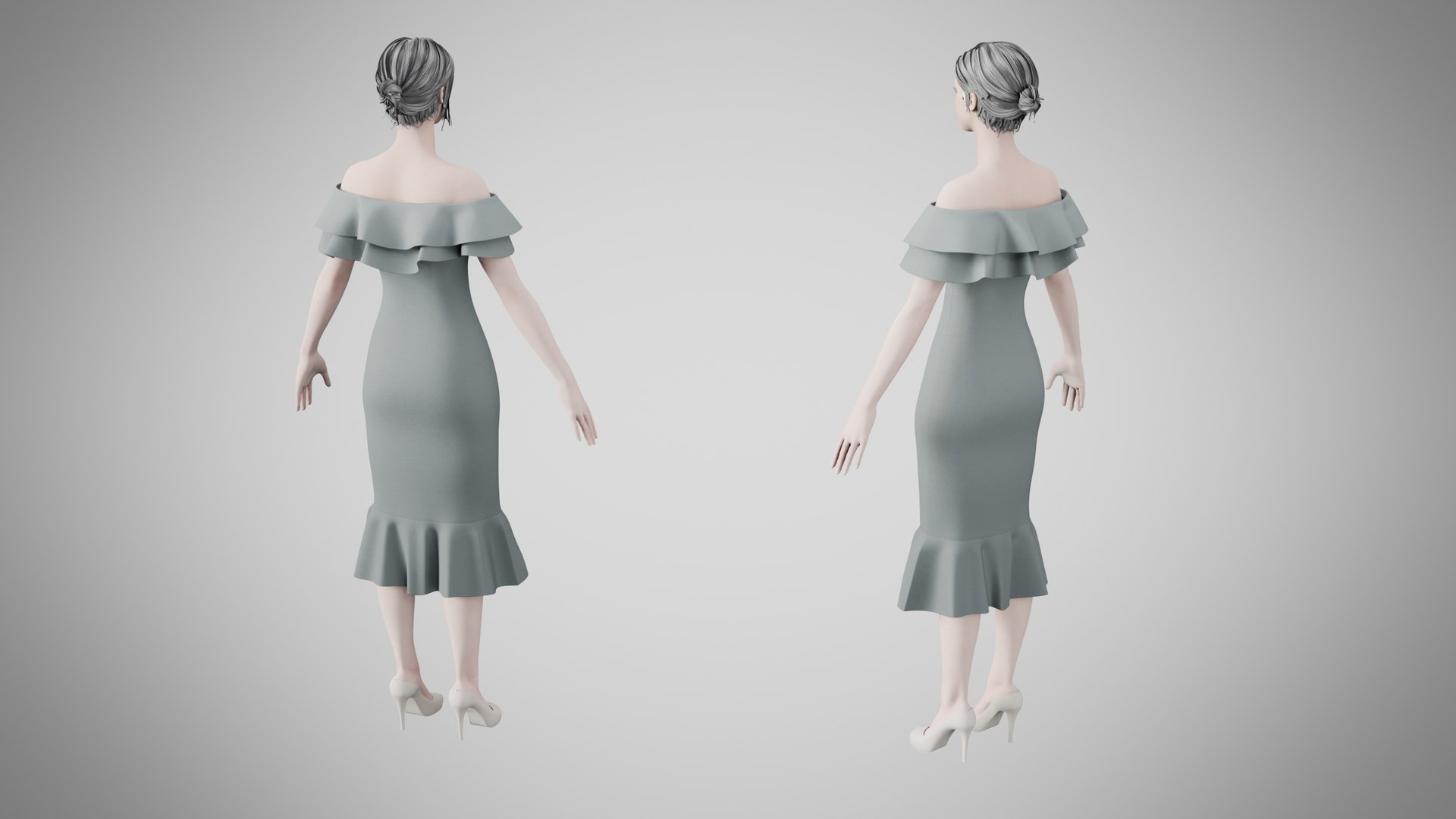 3D Dress 17 Philippine Gray - TurboSquid 2461360