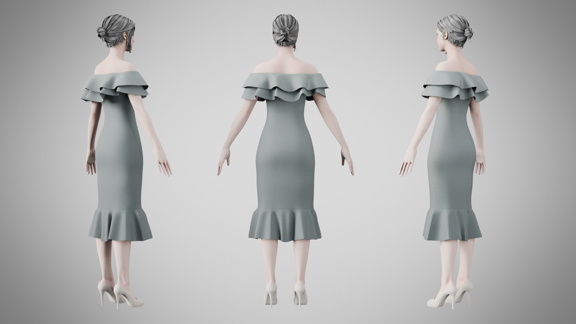 3D Dress 17 Philippine Gray - TurboSquid 2461360