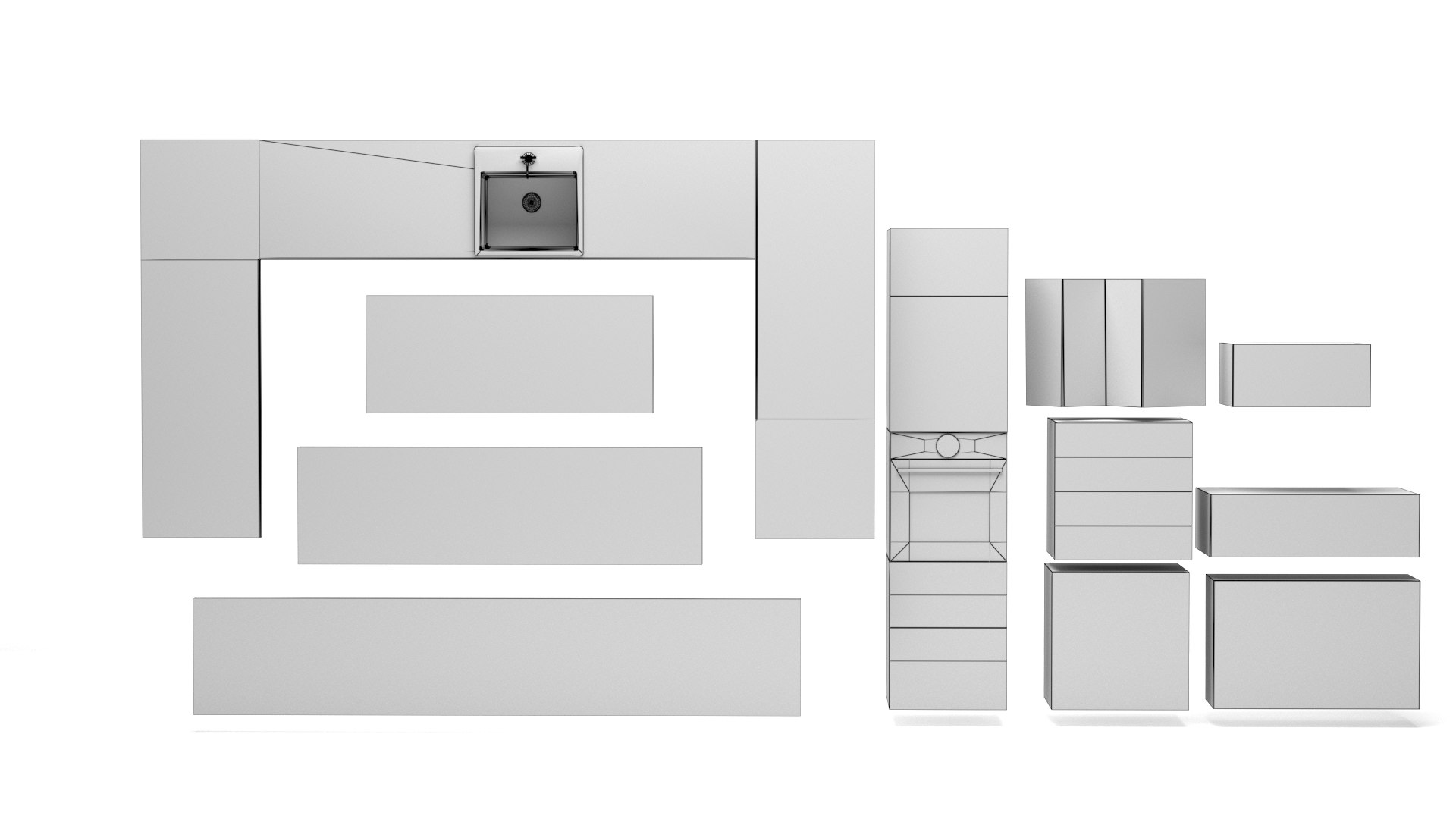 Kitchen Set 3D Model - TurboSquid 1844717